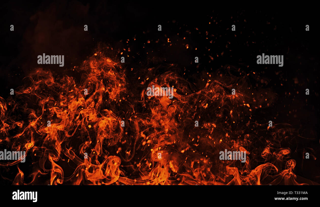 Perfect vintage texture with fire particles sparkle embers on ...