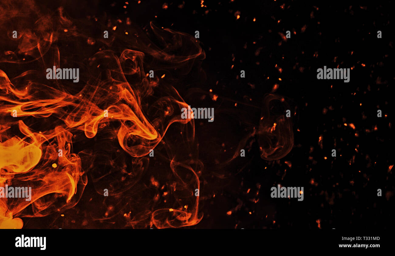 Perfect vintage texture with fire particles sparkle embers on ...
