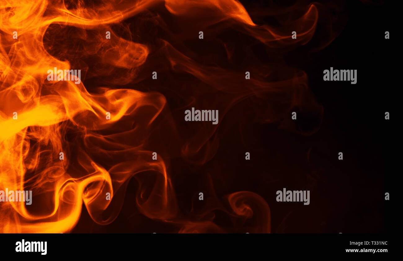 Fire flames texture on isolated black background. Perfect texture ...