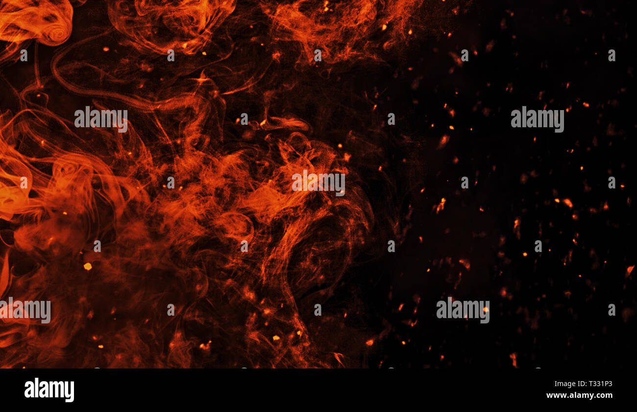 Perfect vintage texture with fire particles sparkle embers on ...