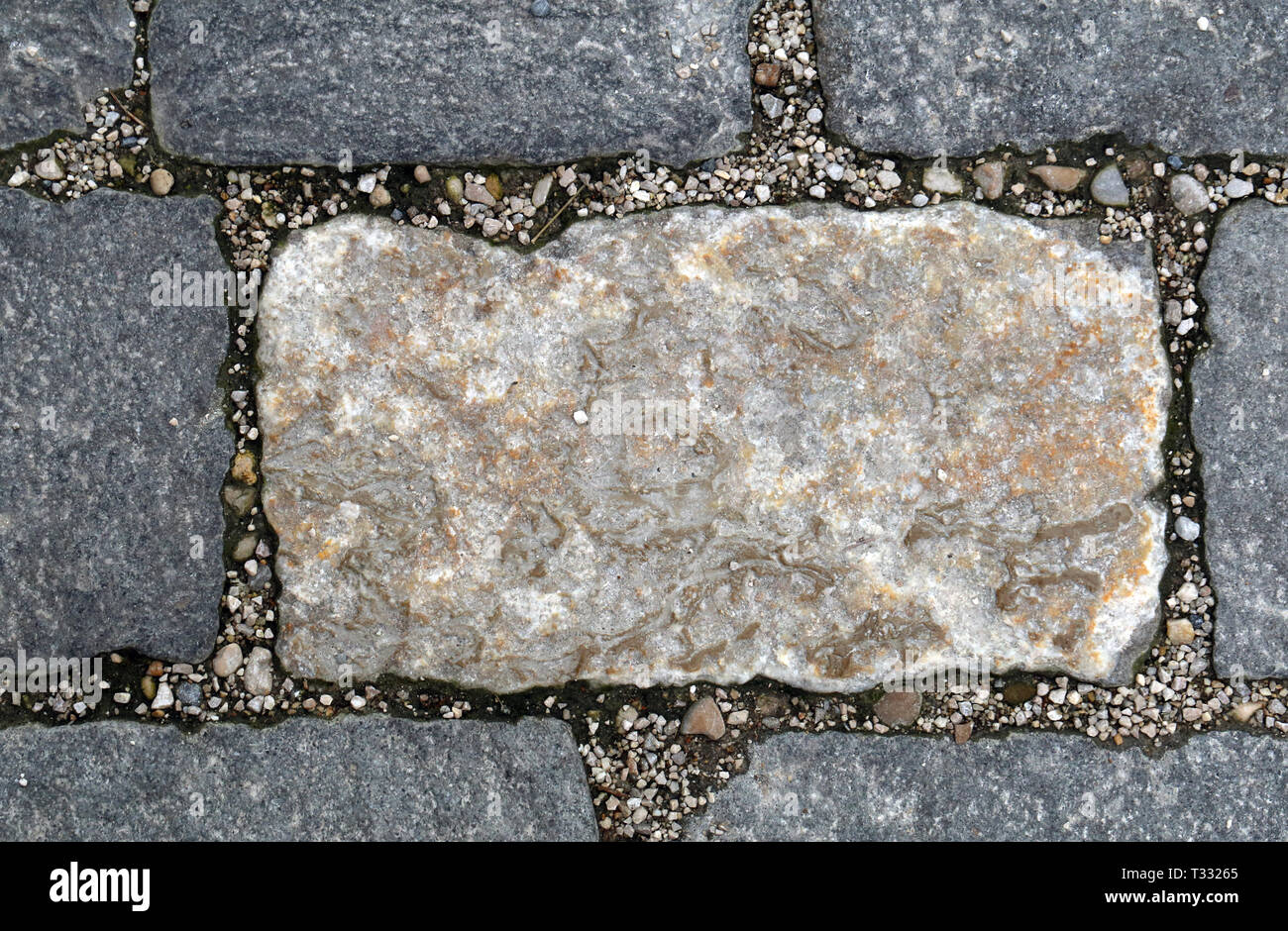 Beautiful floor made with grey and light beige tile-shaped rocks. This ...