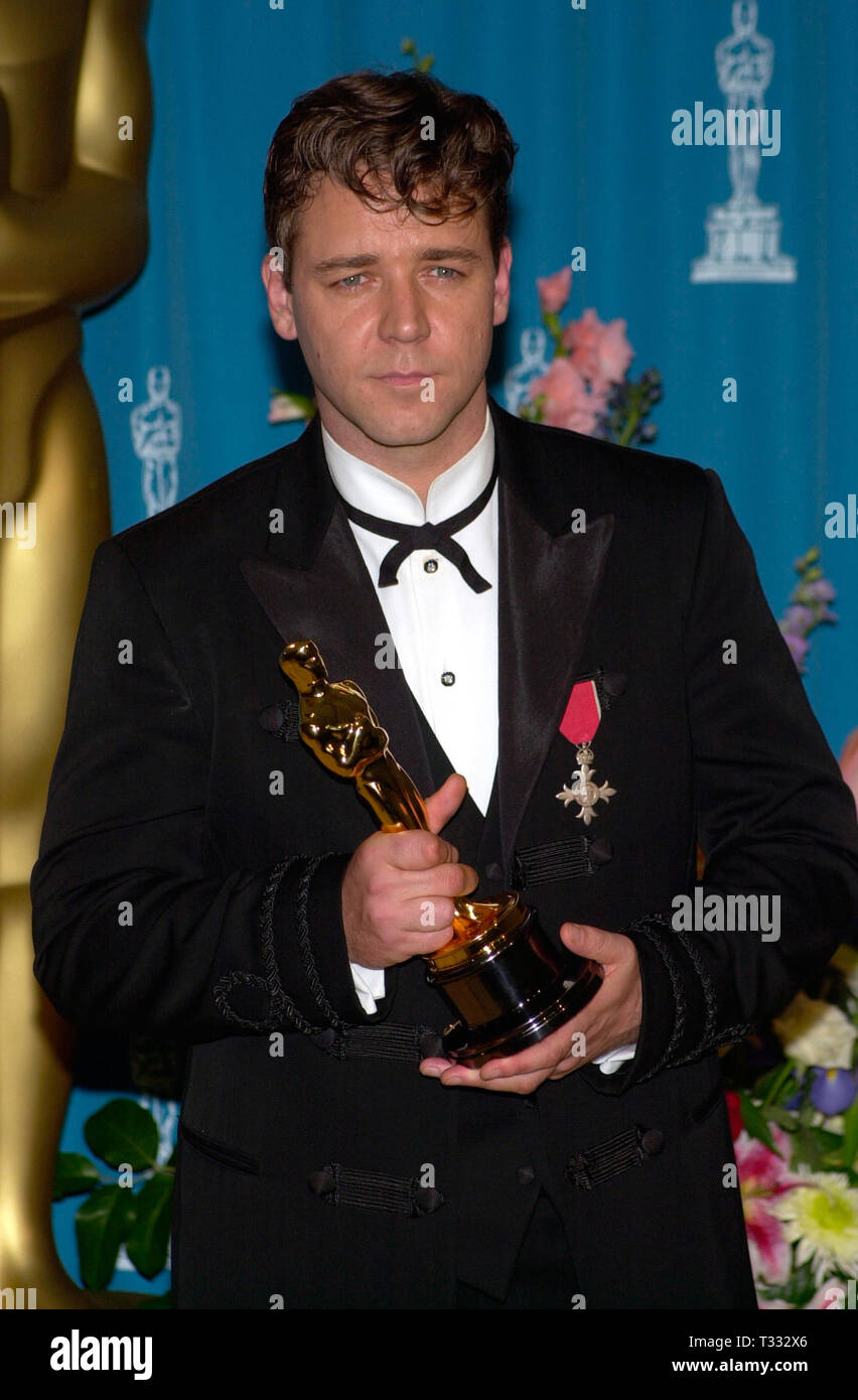 LOS ANGELES, CA. March 25, 2001: Best Actor RUSSELL CROWE at the 73rd ...
