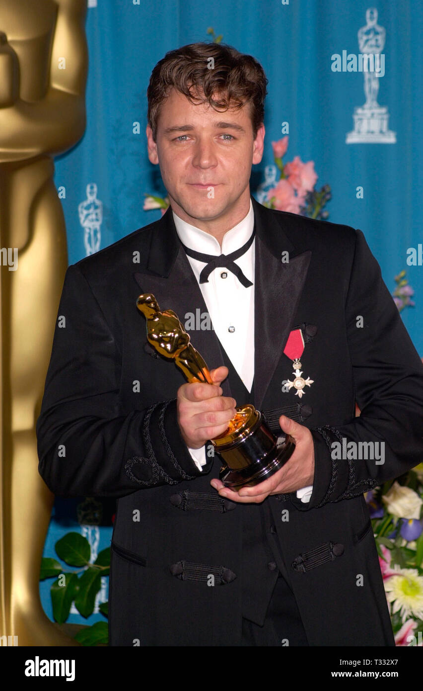 LOS ANGELES, CA. March 25, 2001: Best Actor RUSSELL CROWE at the 73rd ...