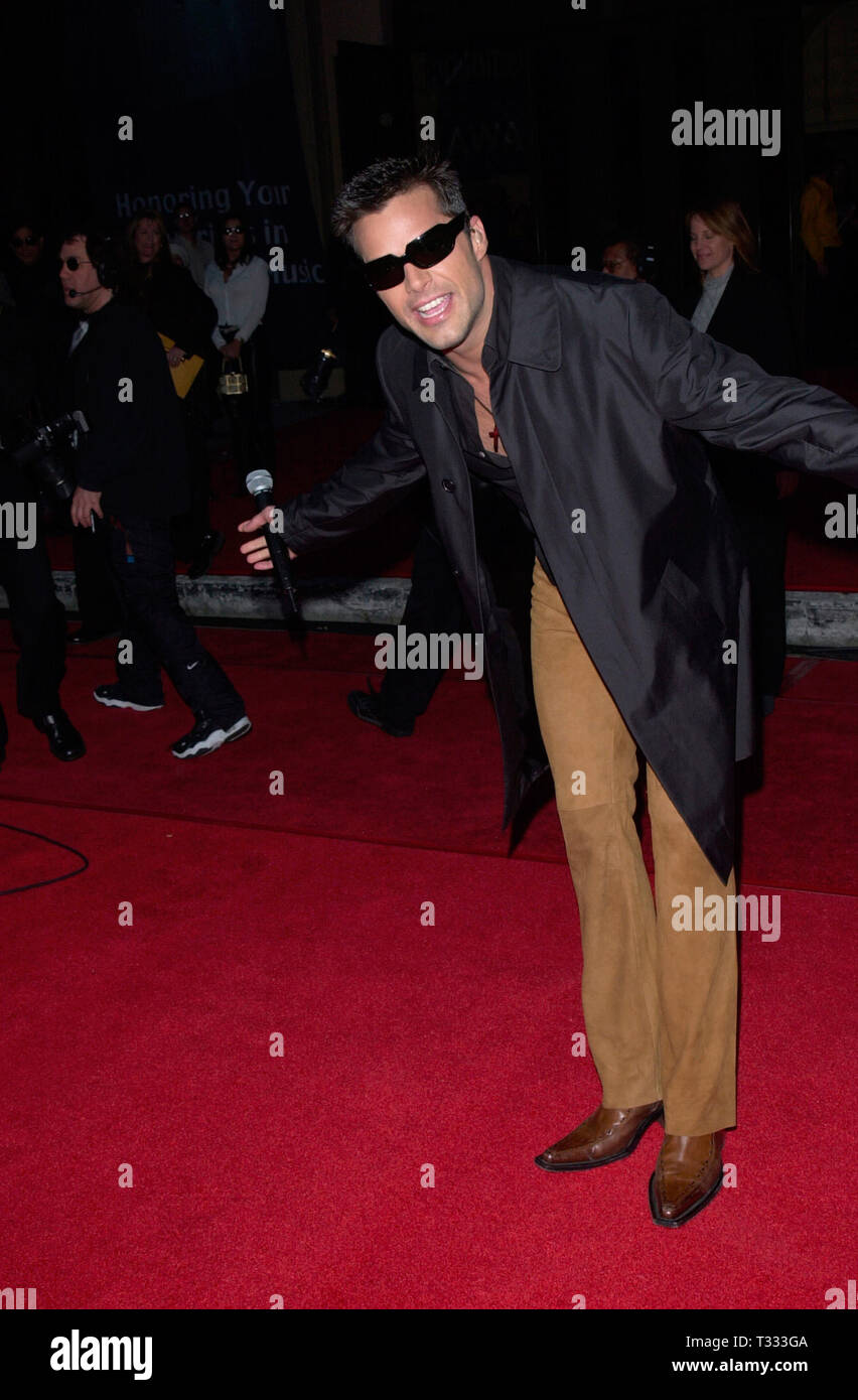 LOS ANGELES, CA. April 10, 2001: Pop star RICKY MARTIN at the 2001 ...