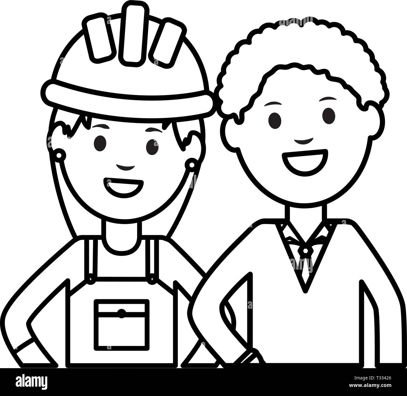 Construction woman avatar character hi-res stock photography and images ...