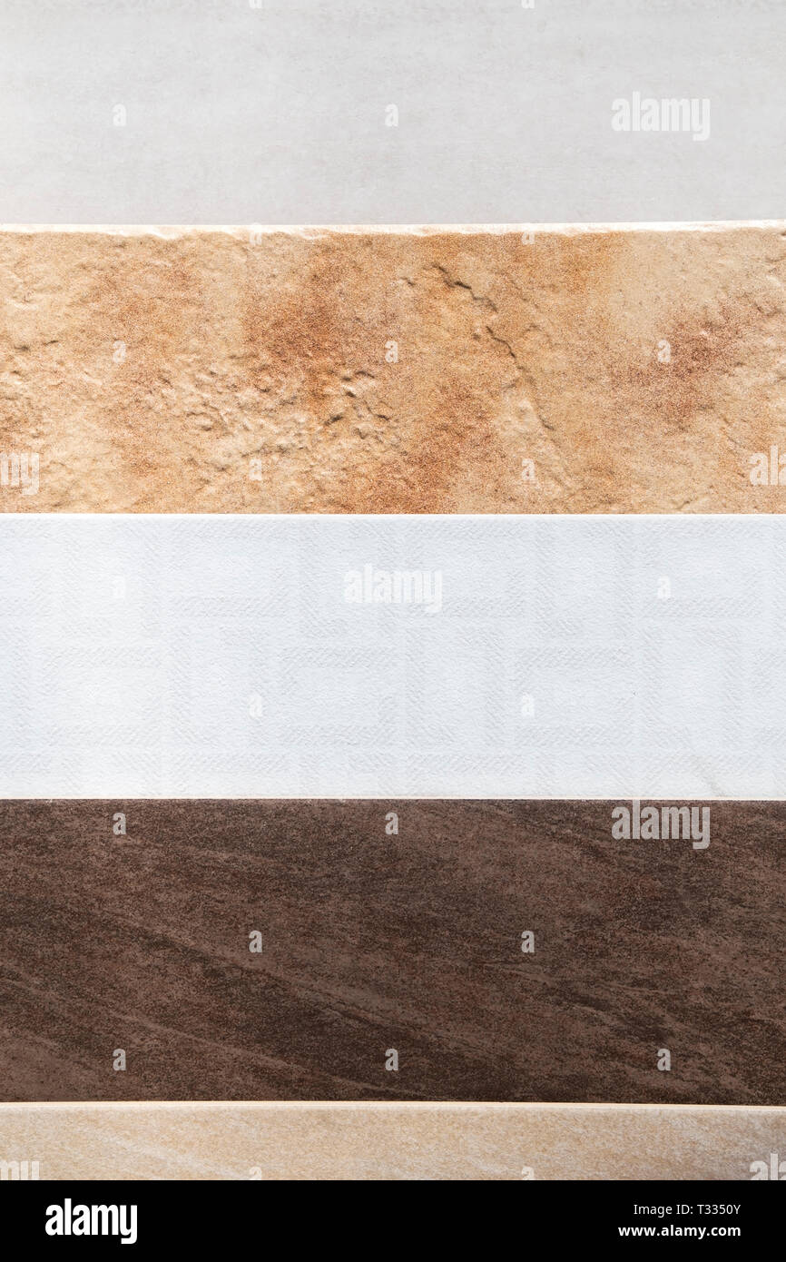 Various ceramic tiles close up as background Stock Photo - Alamy