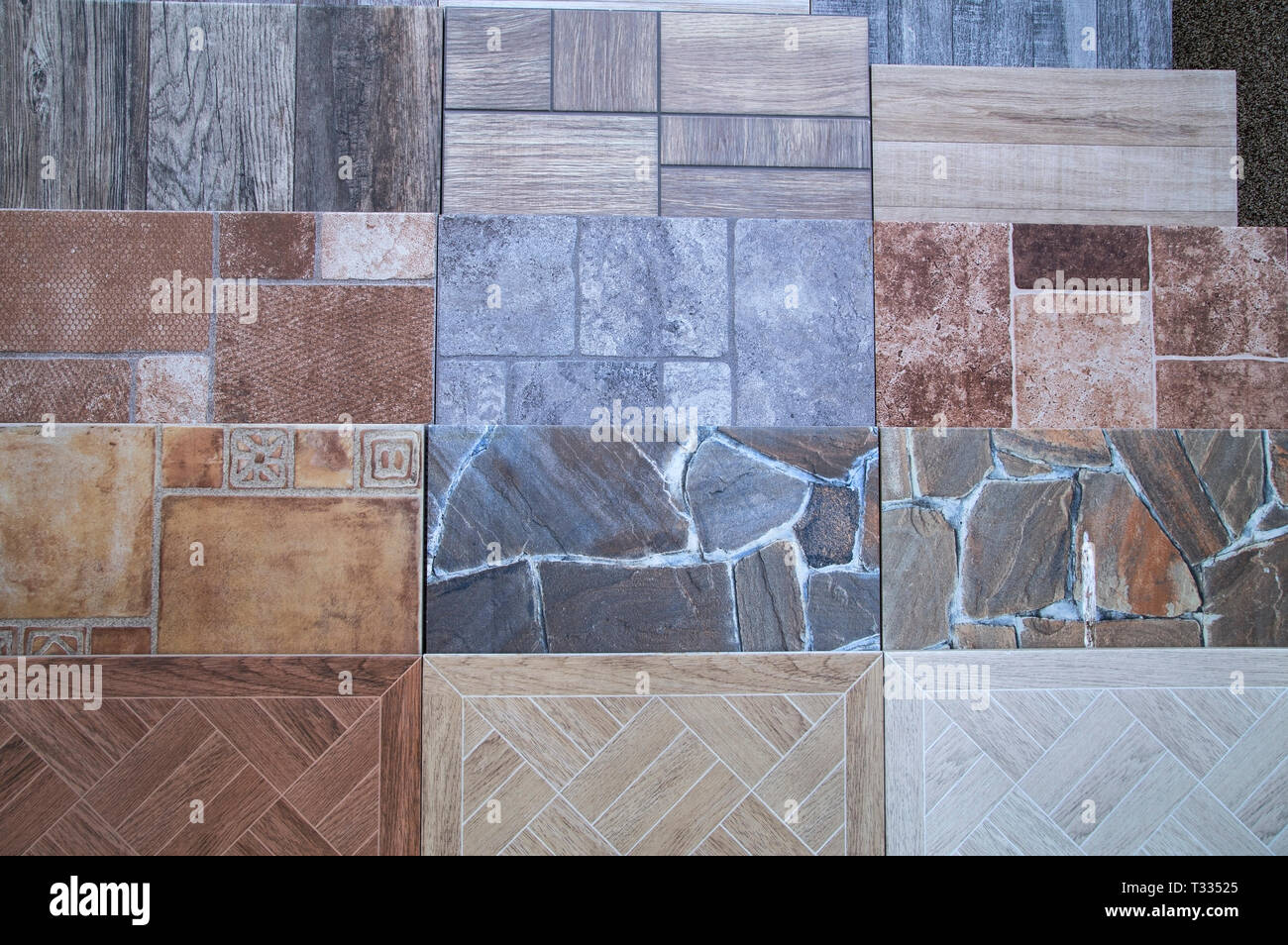 Various ceramic tiles close up as background Stock Photo - Alamy