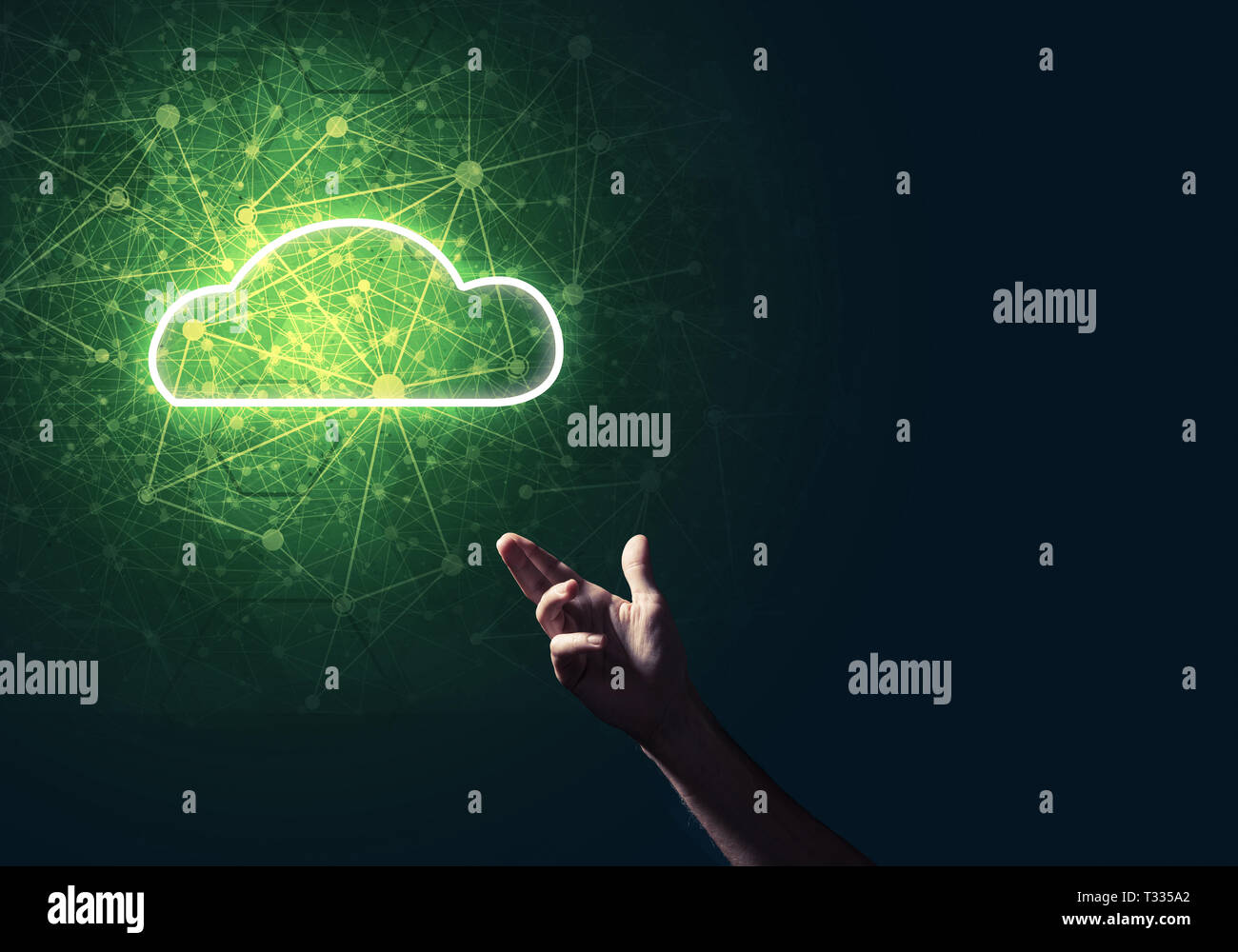 Man hand holding cloud computing concept in palm Stock Photo - Alamy