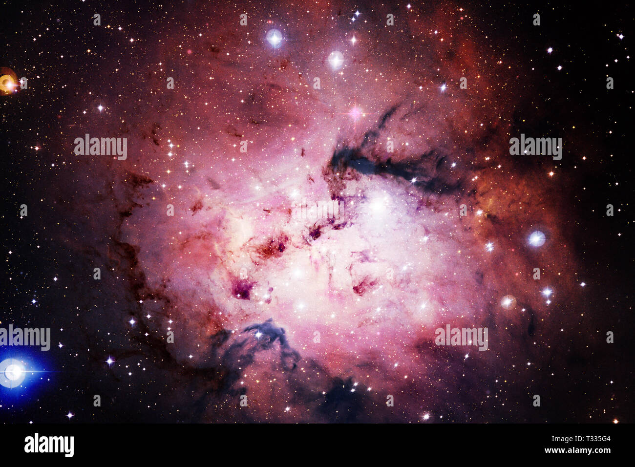 Nebulas, galaxies and stars in beautiful composition. Deep space art ...