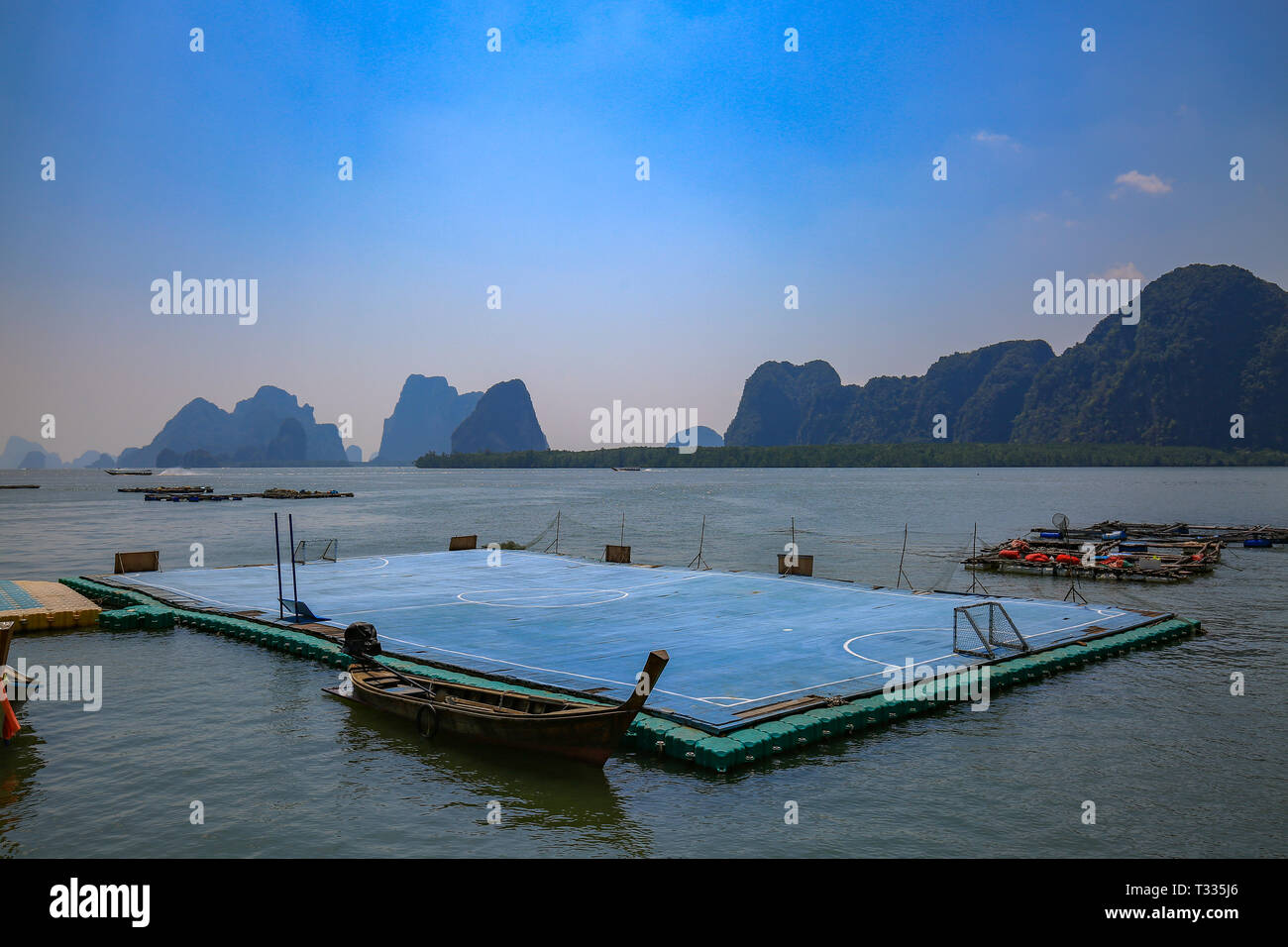 A floating football pitch in Thailand Stock Photo - Alamy