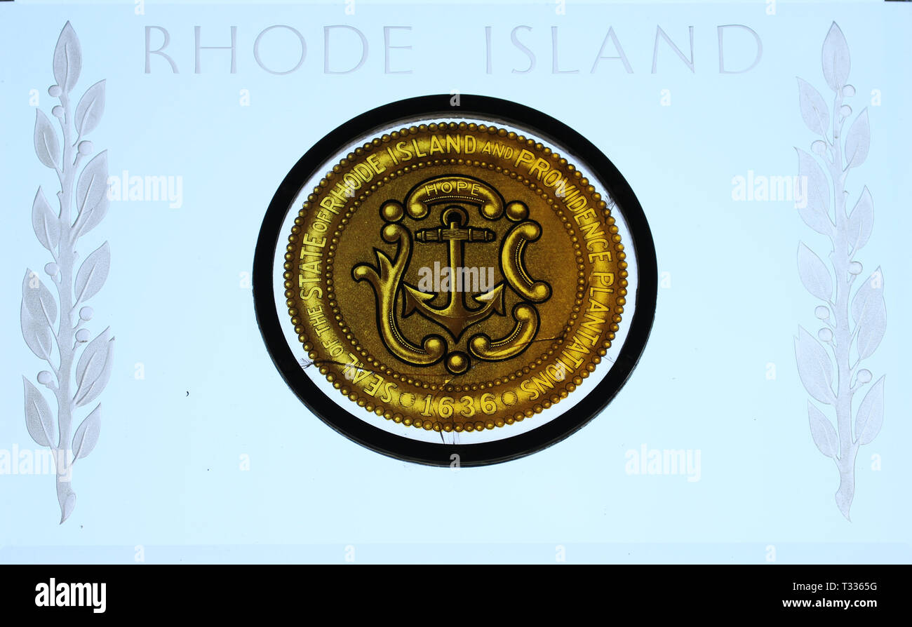 The seal of the state of rhode island and providence hi-res stock ...