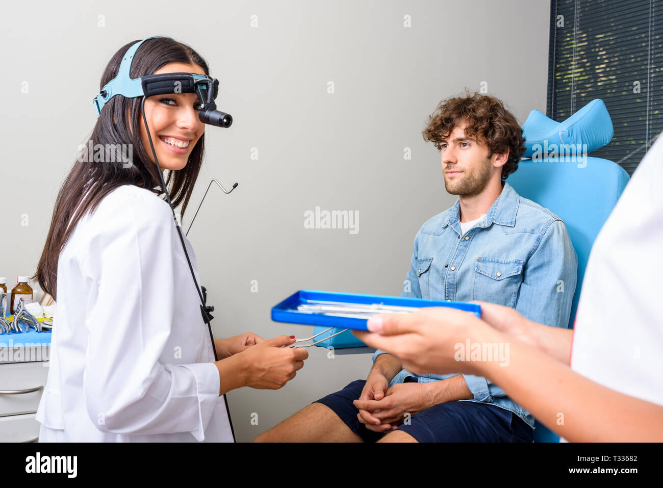 Nose And Throat Examination Ent Examination High Resolution Stock ...