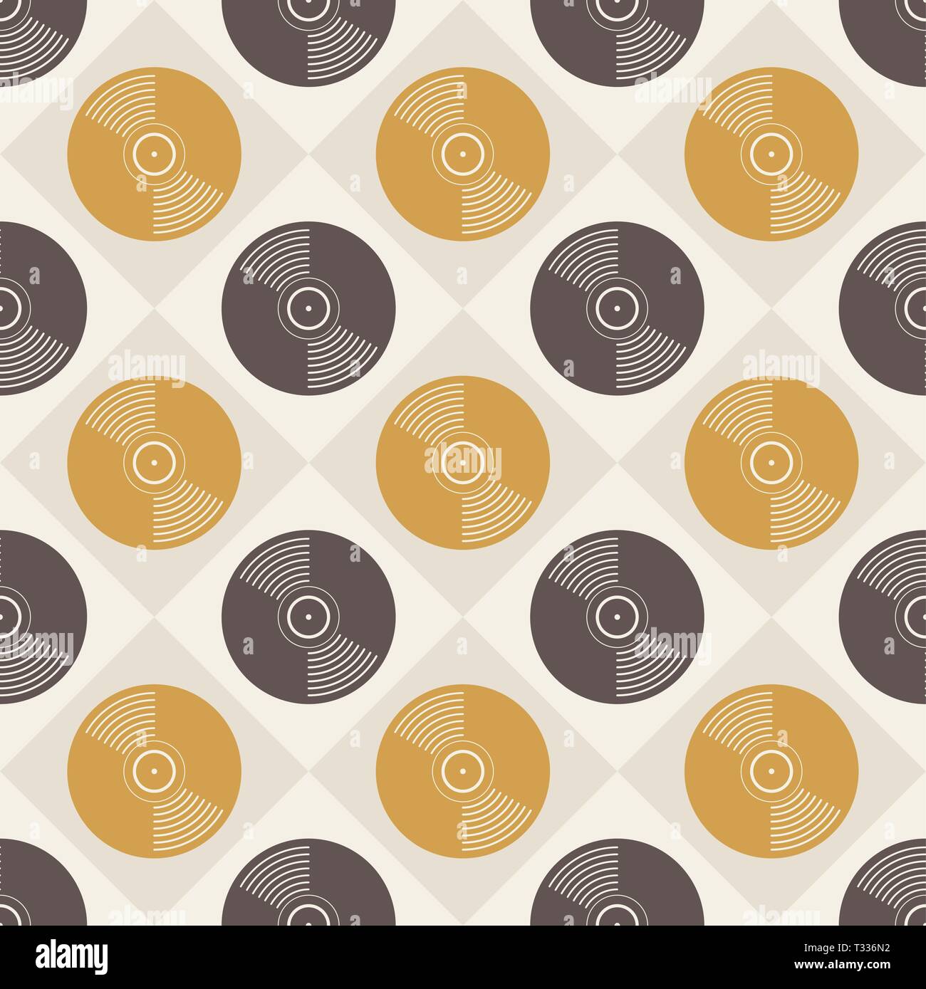 Vinyl records seamless pattern. Music endless background. Creative ...