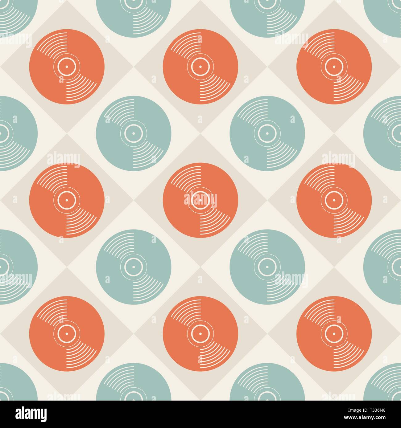 Vinyl records seamless pattern. Music endless background. Creative ...