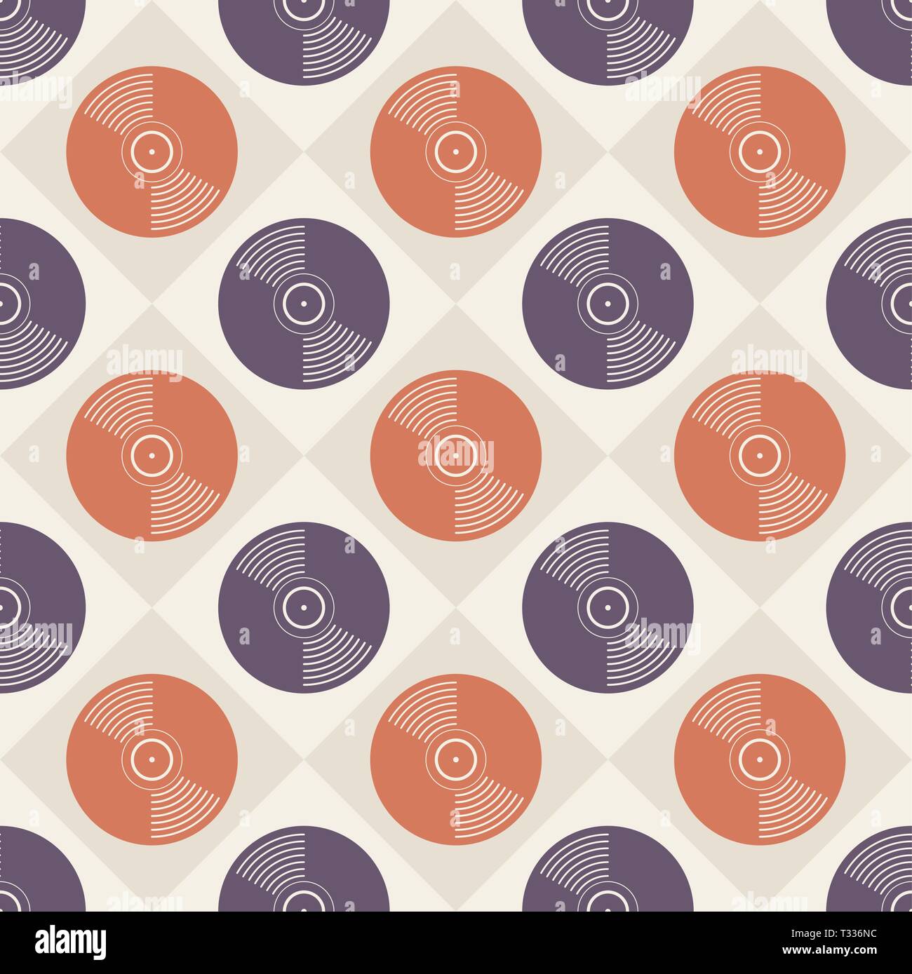 Vinyl records seamless pattern. Music endless background. Creative ...