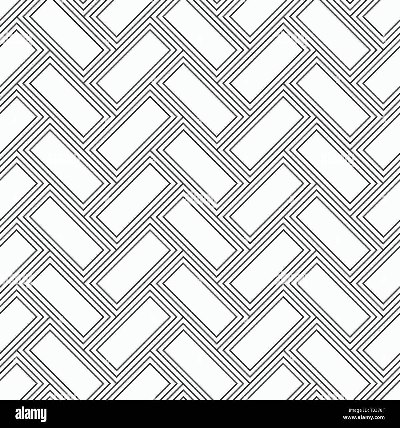 Herringbone parquet seamless pattern. Outline vintage wooden floor ...