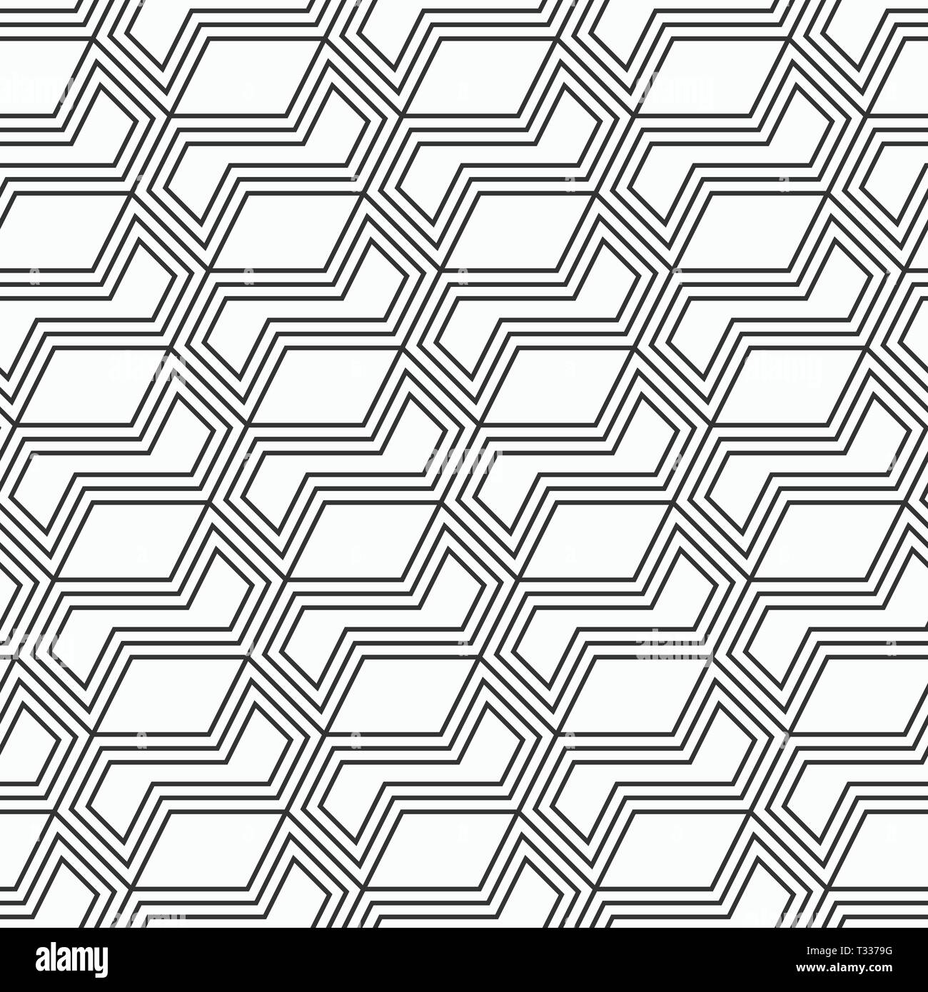 Vector monochrome seamless pattern. Geometric lattice. Modern stylish texture. Repeating ...