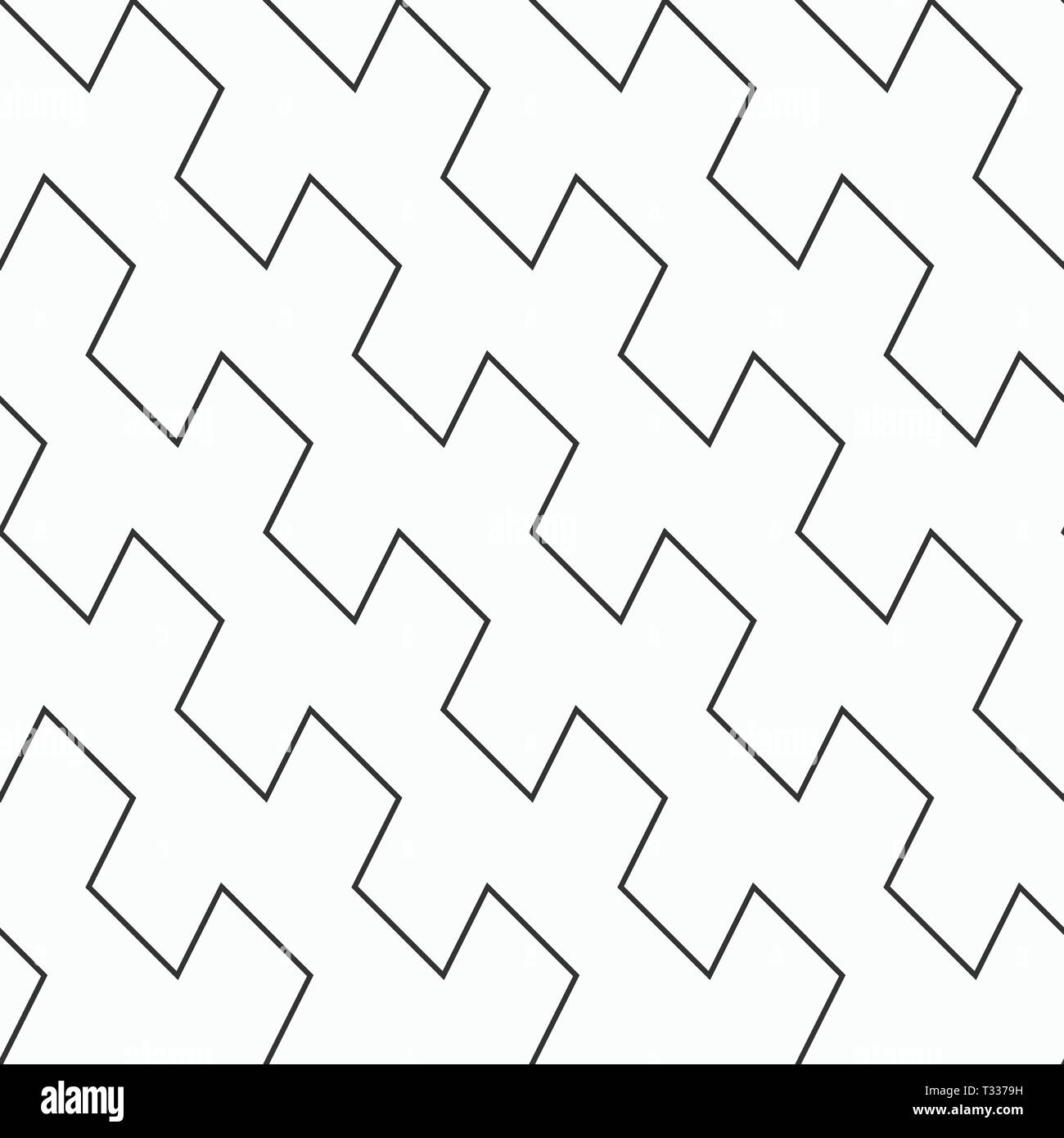 Vector monochrome seamless pattern with zig zag lines. Diagonal ...