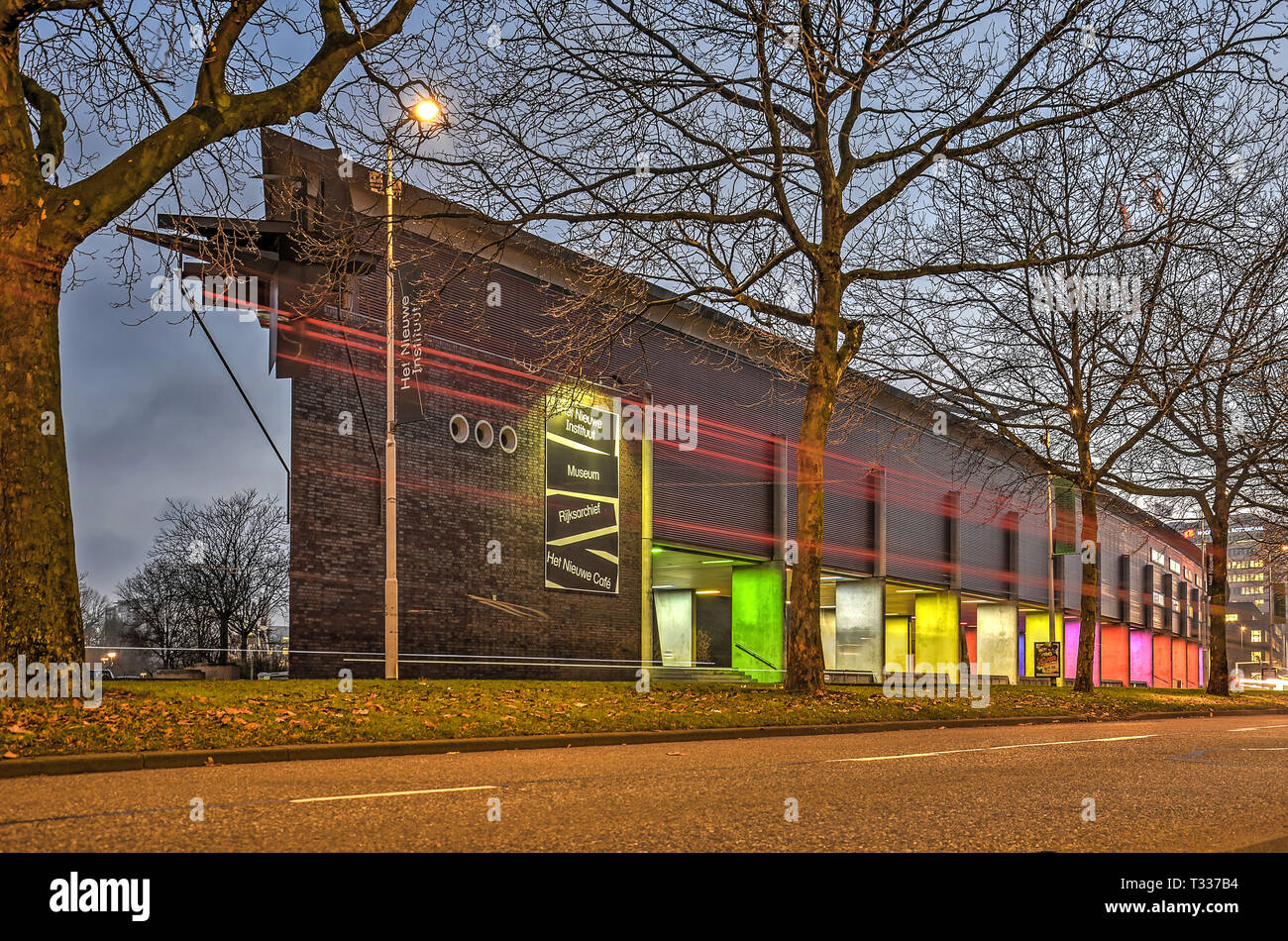 Rotterdam, The Netherlands, December 19, 2016: colorful view of the New ...