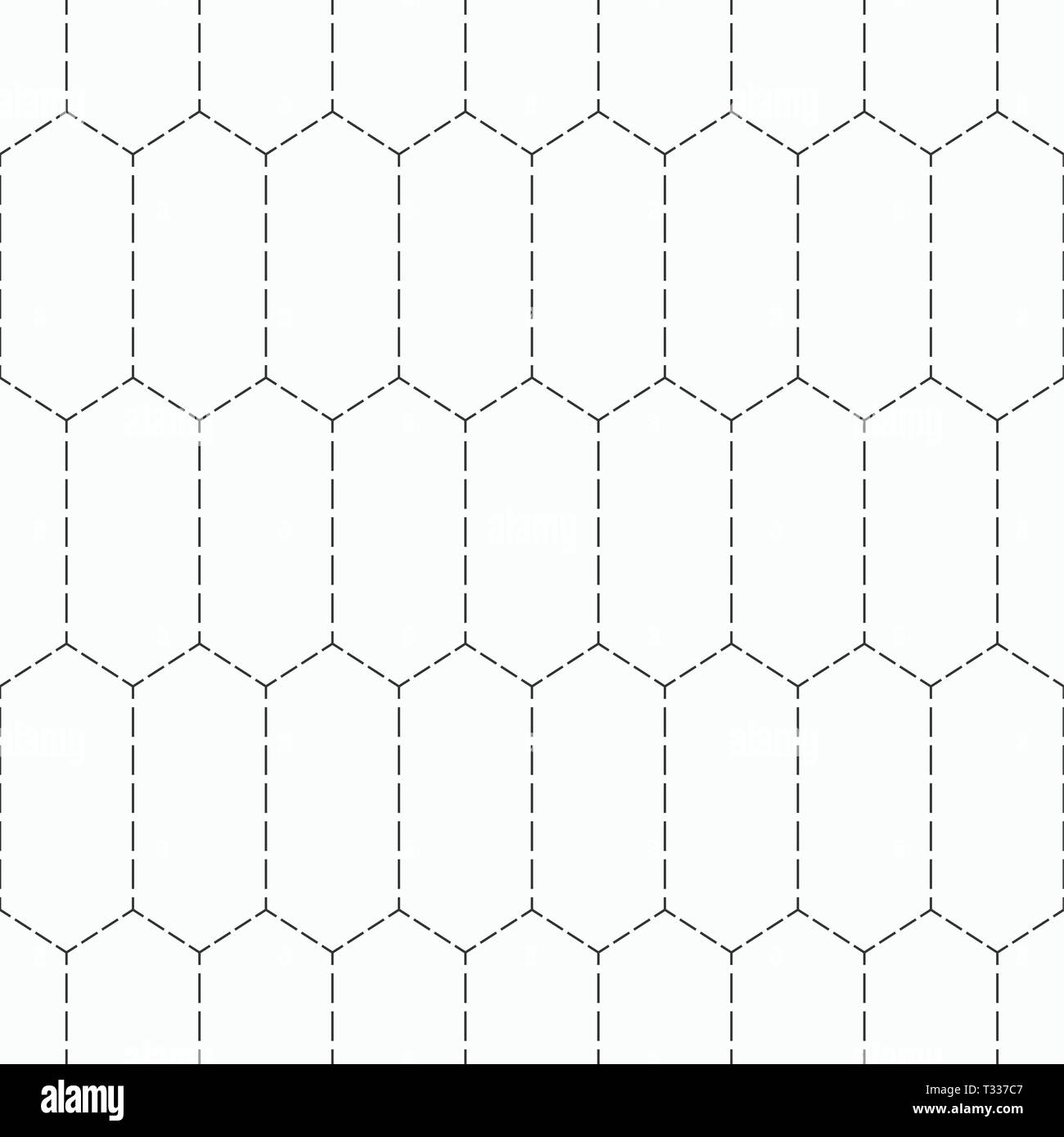 Abstract seamless pattern of dotted elongated hexagons. Repeating ...