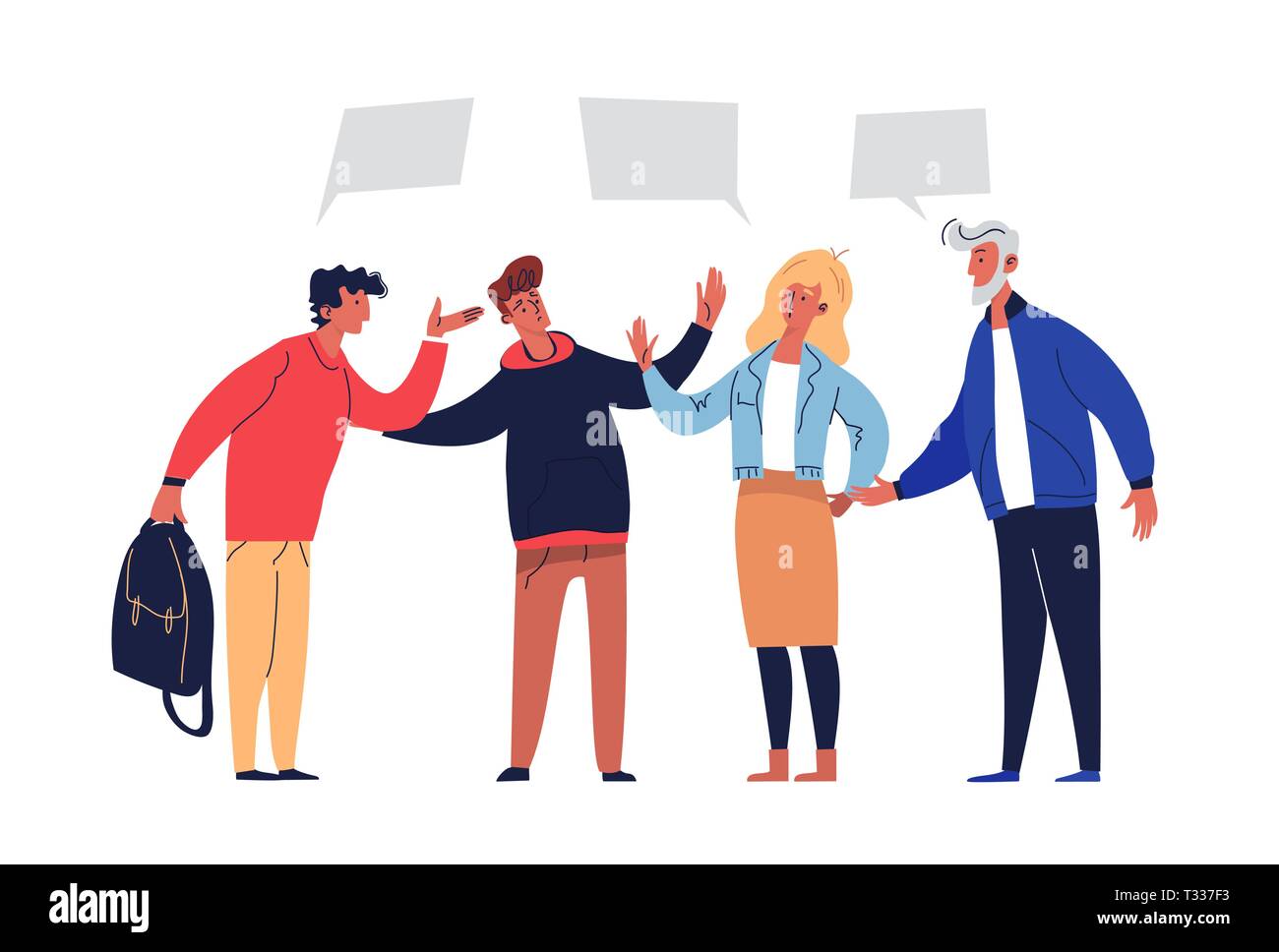 Meeting Negotiations Discuss Agreement Solution. People Conciliation ...