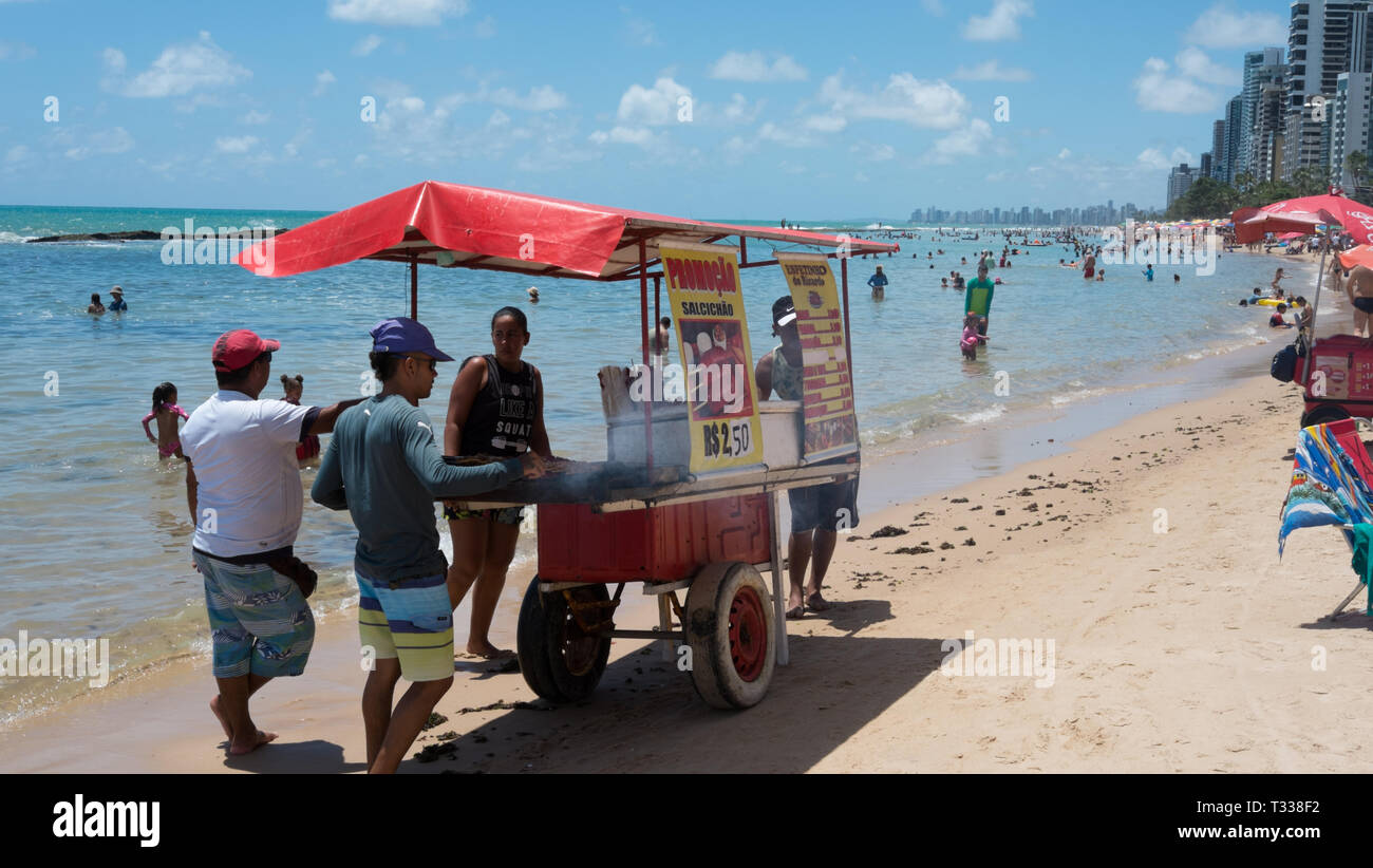 Mobile food stall, Recife Beach Stock Photo - Alamy