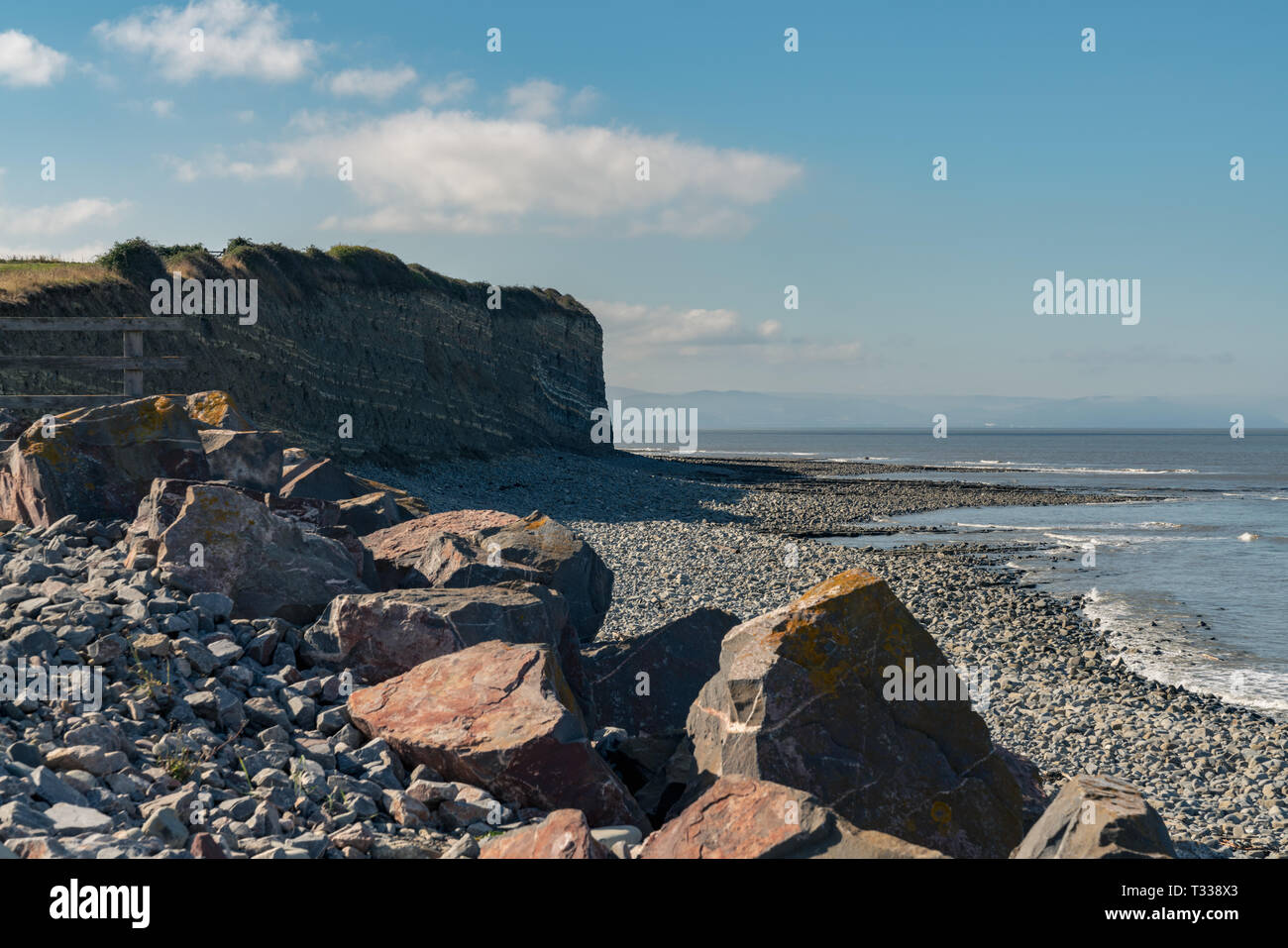 Lilstock Beach in Somerset, England, UK - looking over the Bristol ...