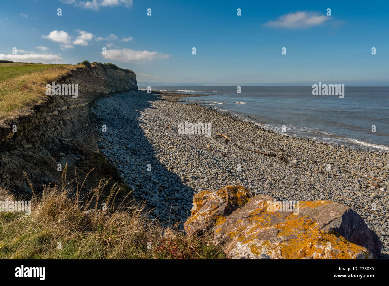Lilstock Beach in Somerset, England, UK - looking over the Bristol ...