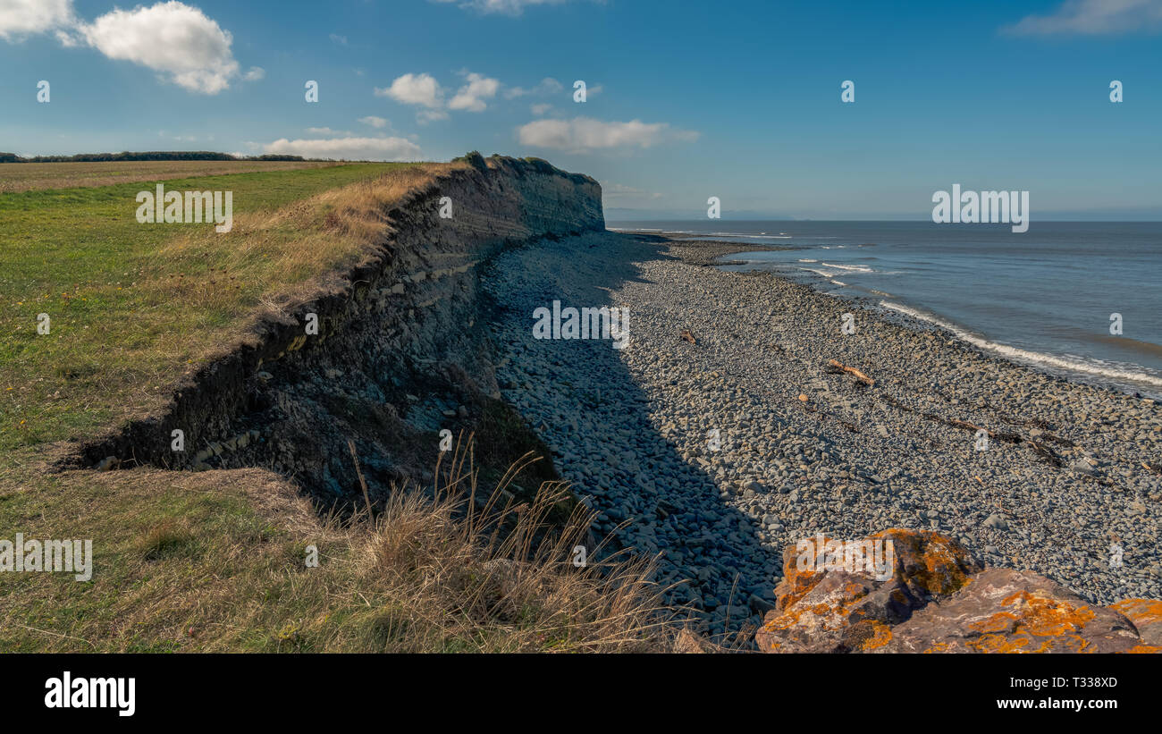 Lilstock Beach in Somerset, England, UK - looking over the Bristol ...