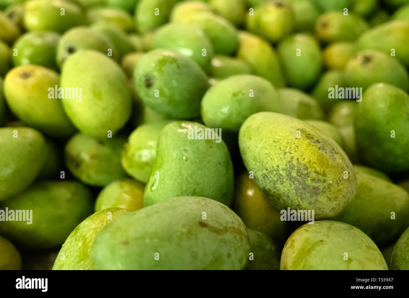 stack of white garlic in the traditional marketplace at Taiwan Stock ...