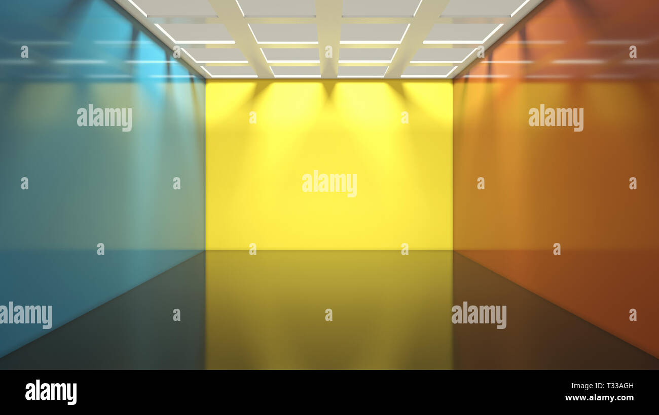 4d render. Multicolored room Stock Photo - Alamy