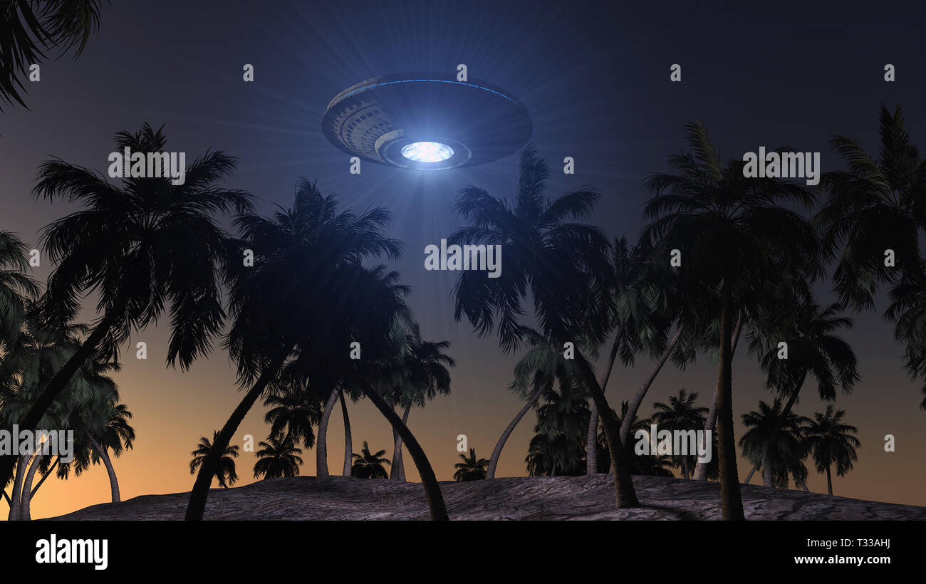 3d render. Alien spaceship concept Stock Photo - Alamy