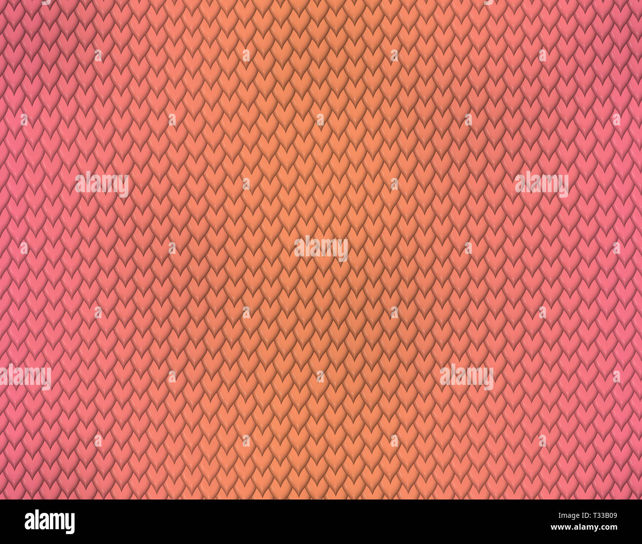 Pink and orange gradient snake skin seamless pattern, short shape scale ...