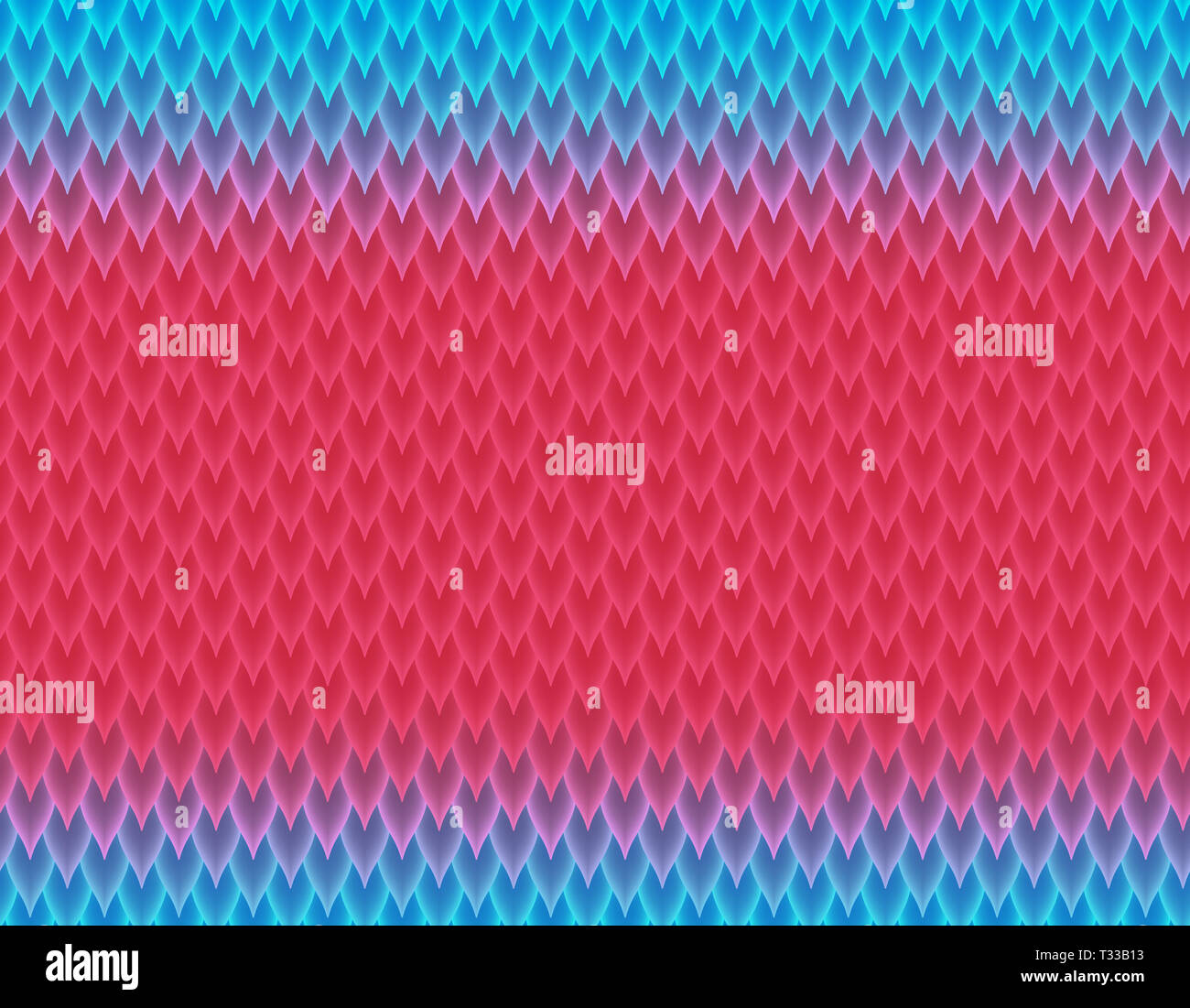 Red and blue gradient snake skin seamless pattern, long sharp scale ...