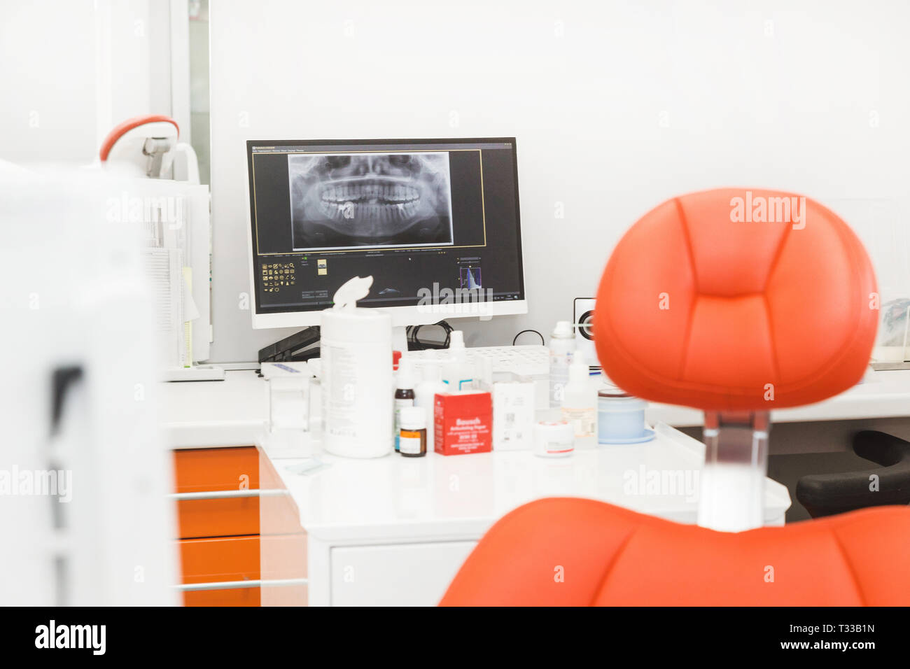 Dental clinic. Reception, examination of the patient. Teeth care ...