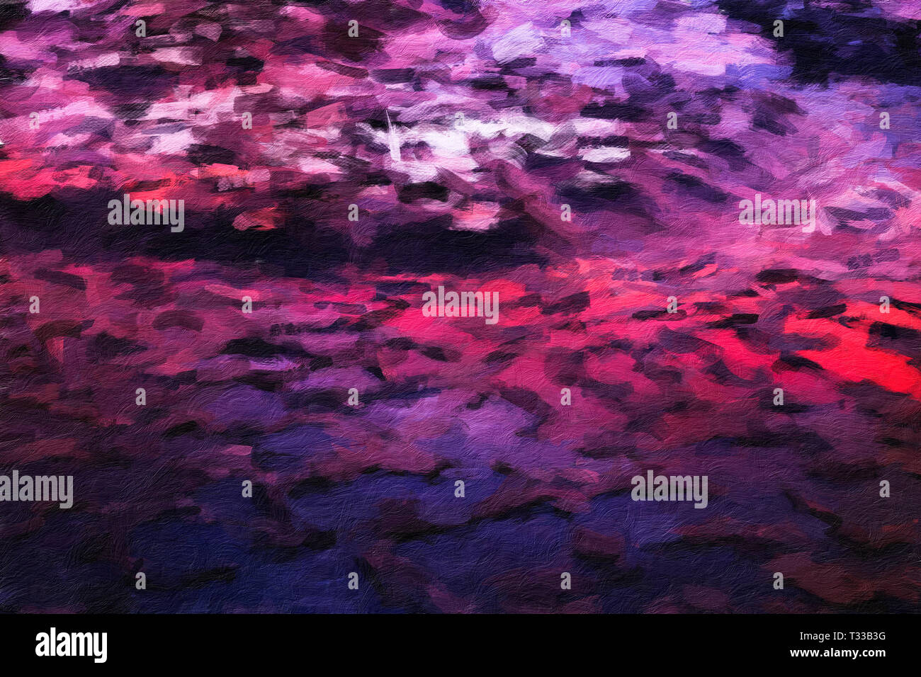 Abstract digital oil painting on canvas full of texture and bright ...