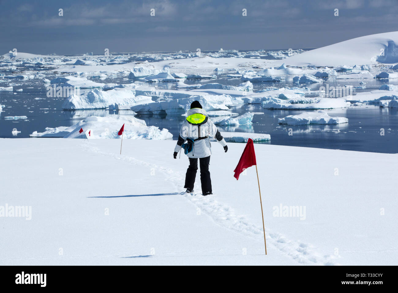 Port Charcot, Wilhelm Archipelago, Antarctic Peninsular with a tourists ...