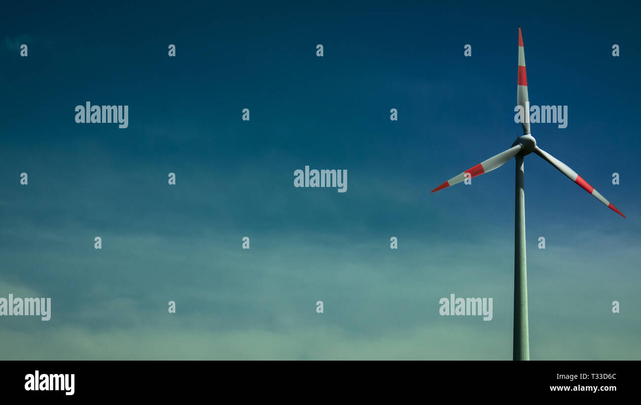 Windmill close up with blue sky Stock Photo - Alamy