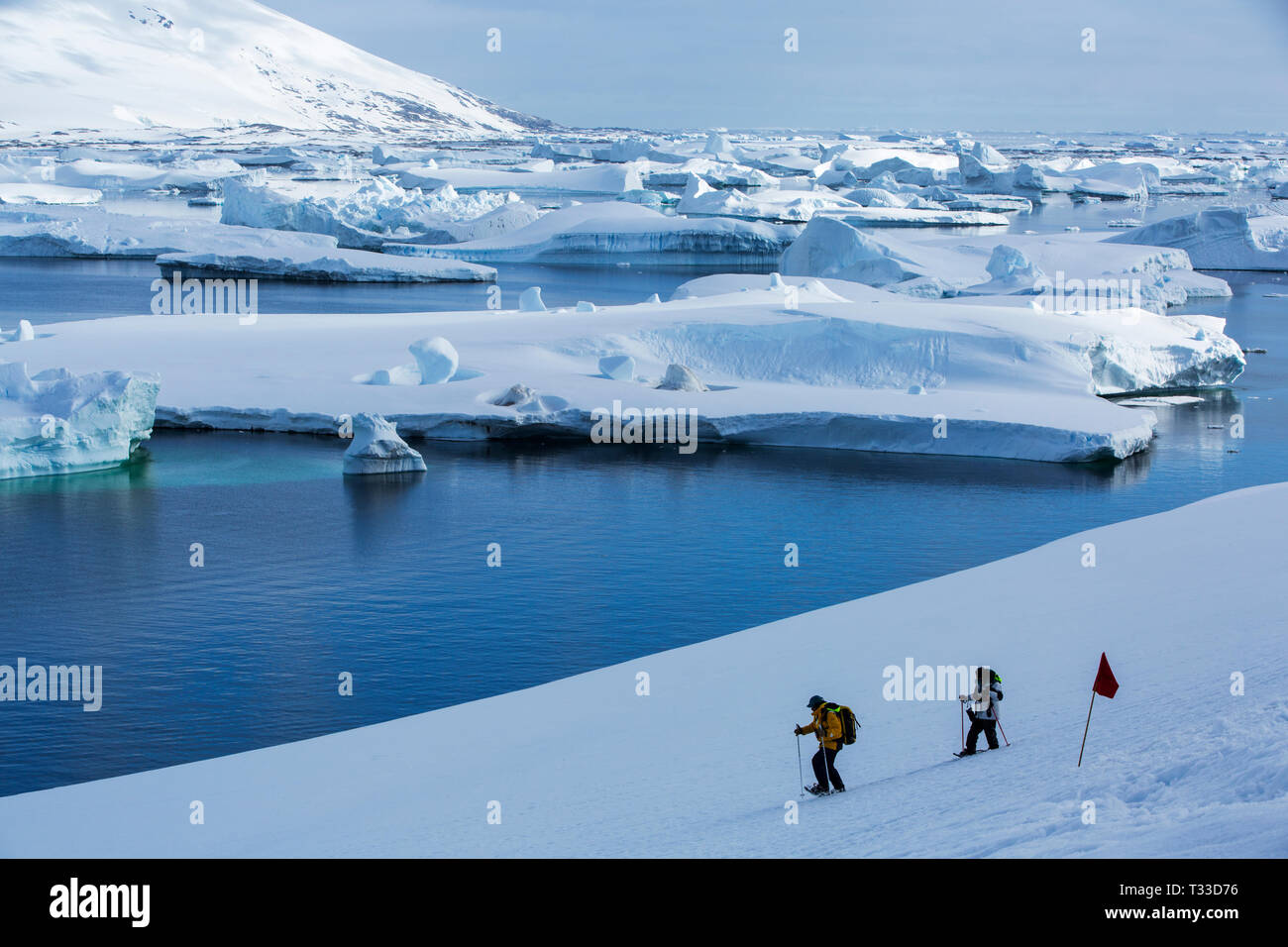 Port Charcot, Wilhelm Archipelago, Antarctic Peninsular with a tourists ...
