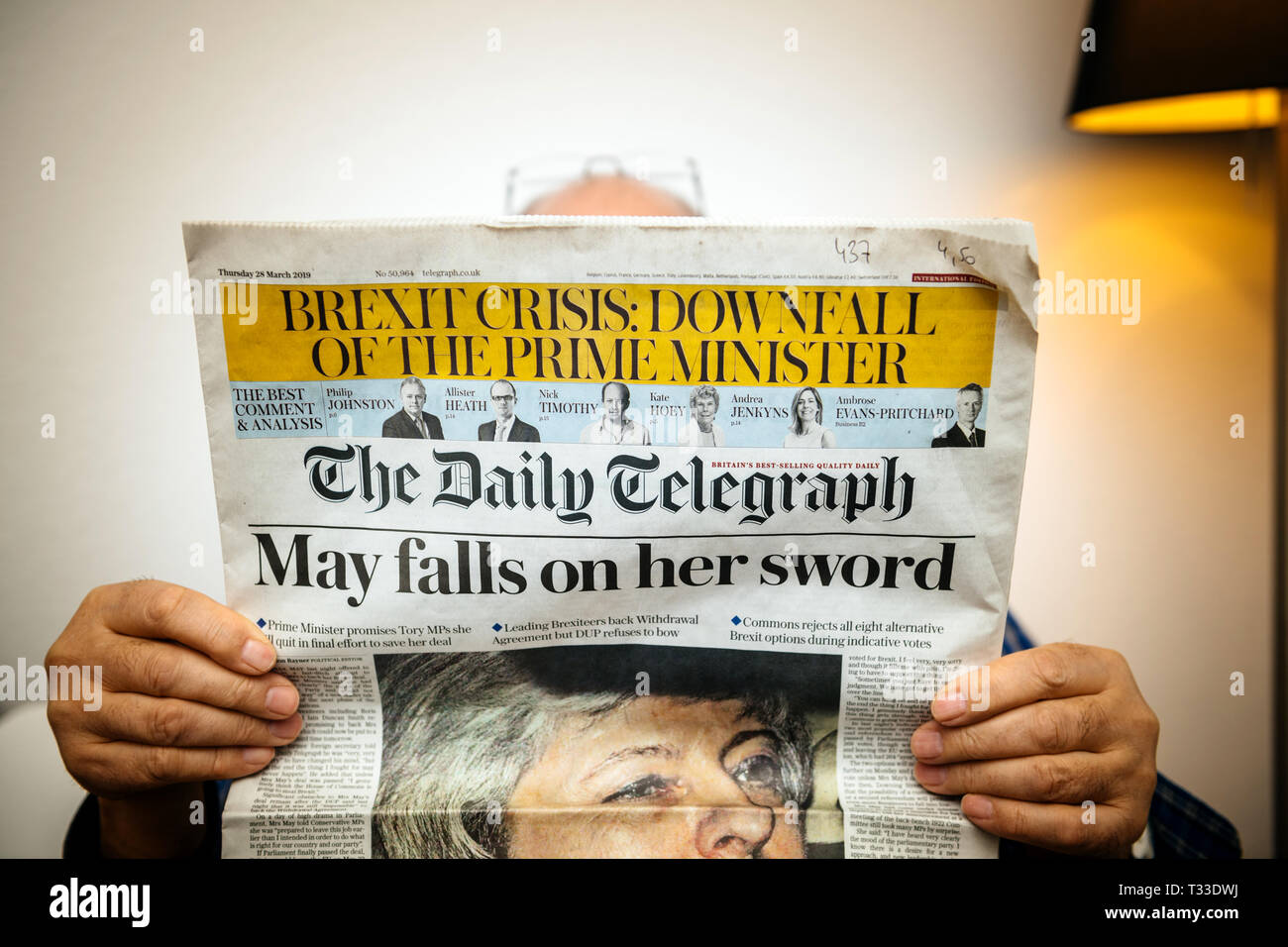 The telegraph newspaper cover hi-res stock photography and images - Alamy