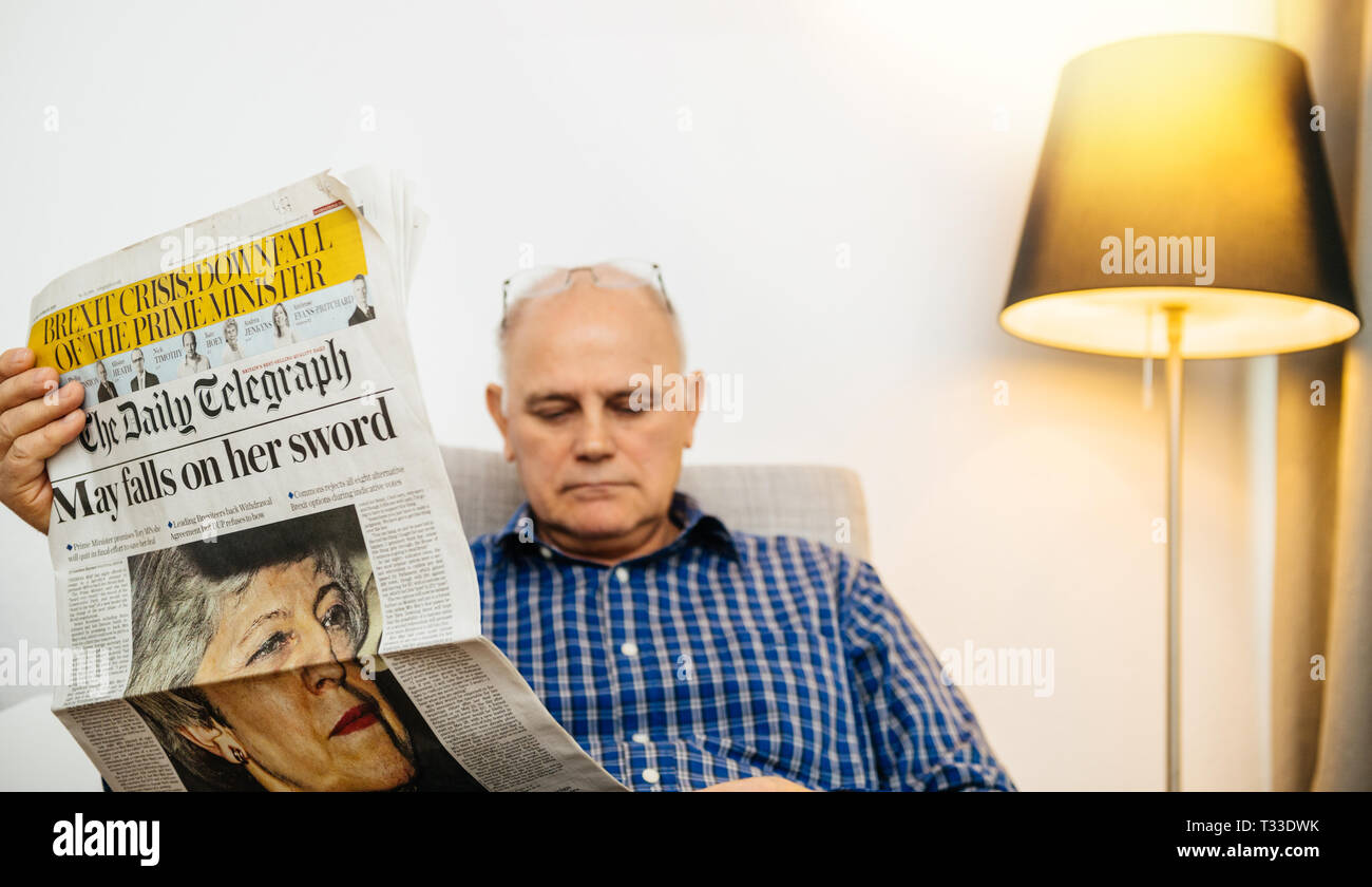 The telegraph newspaper cover hi-res stock photography and images - Alamy