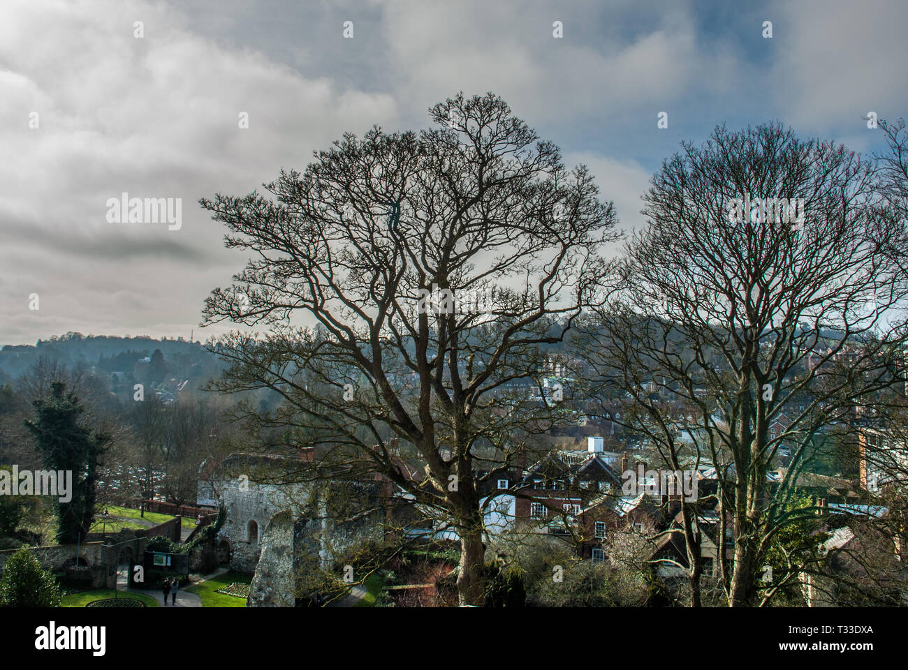 Views from the top of the Guildford Castle Stock Photo - Alamy
