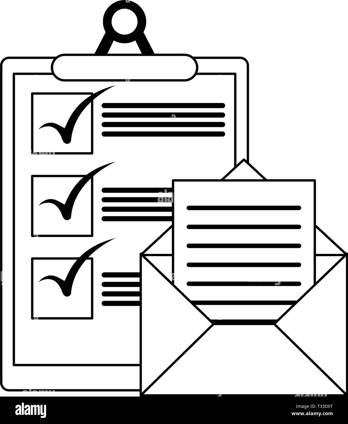 Business communication technology in black and white Stock Vector Image ...