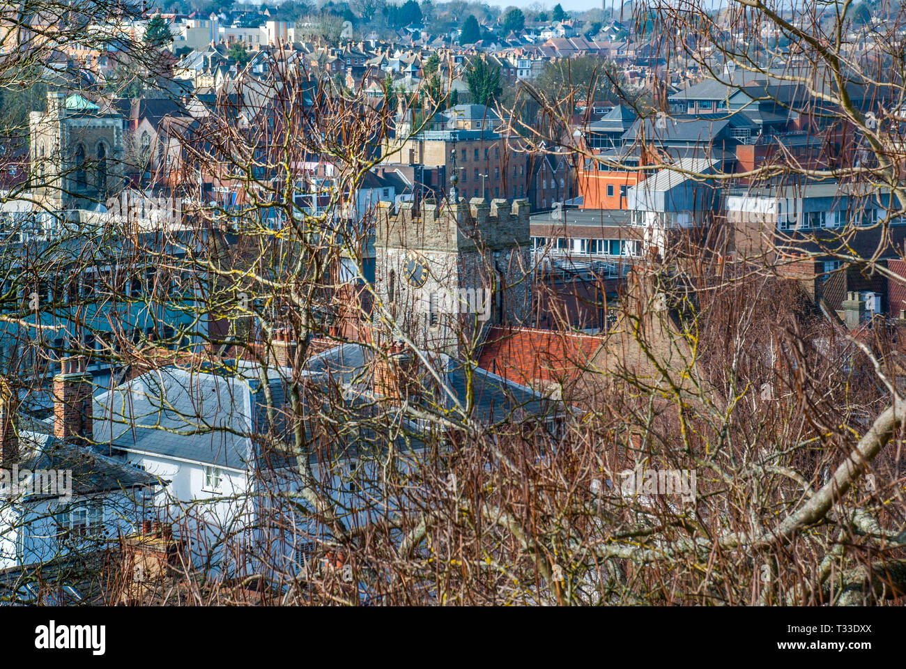 Views from the top of the Guildford Castle Stock Photo - Alamy