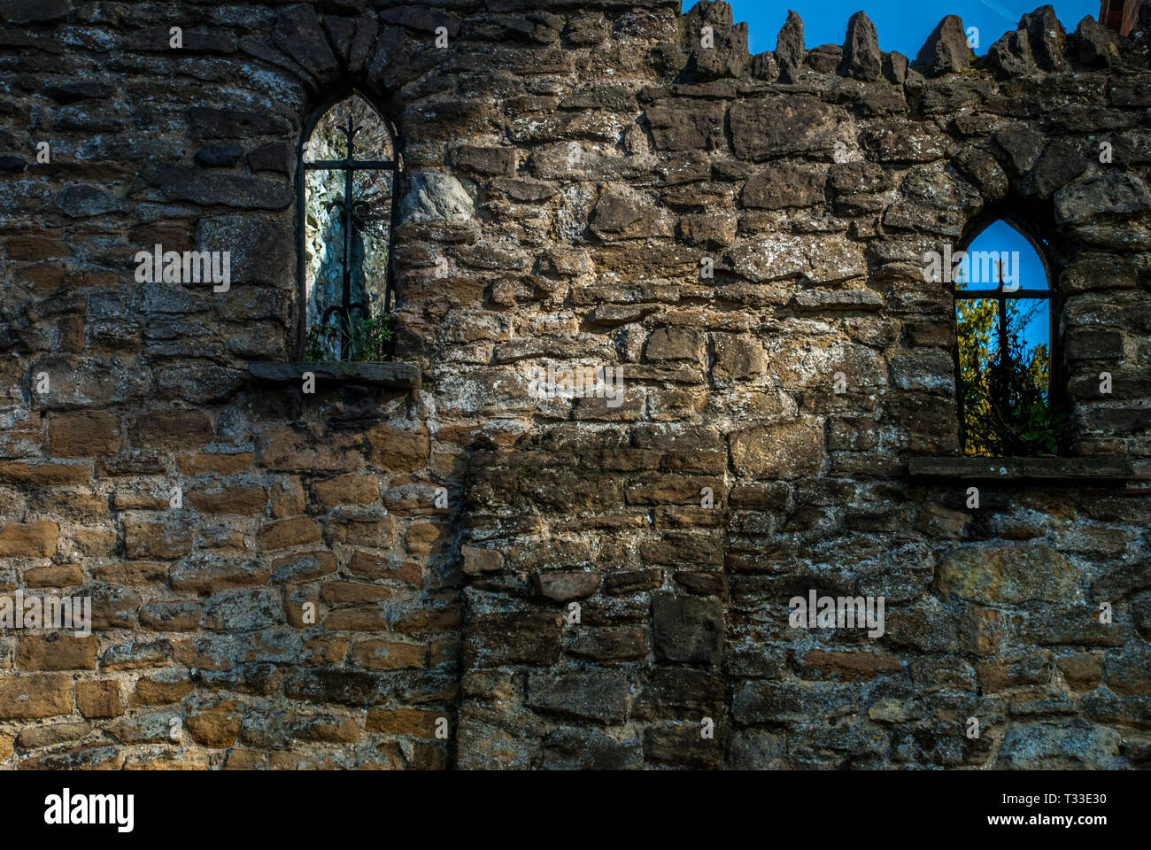 Classic old stone wall, beautiful, suitable for background images Stock ...