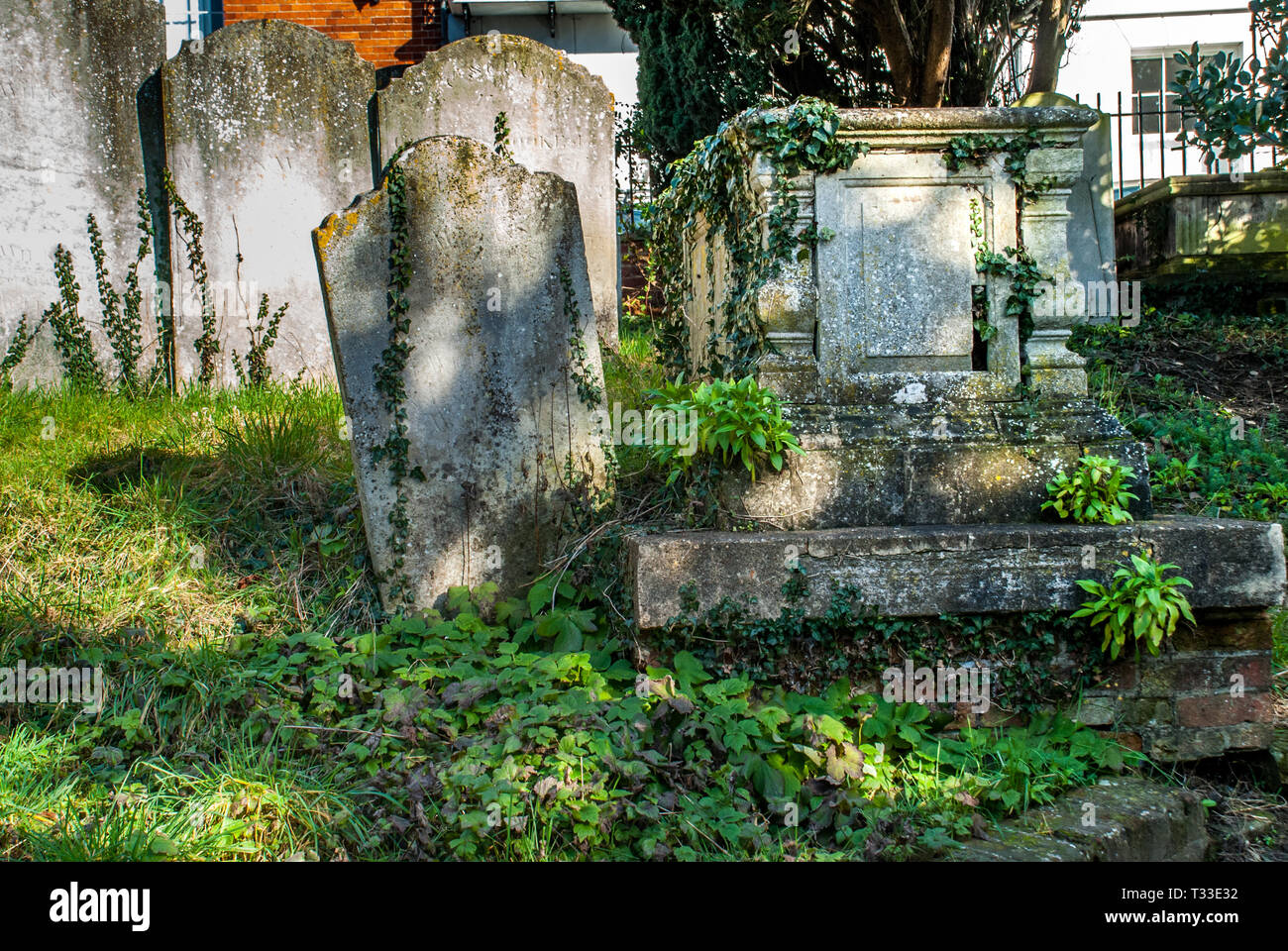 tombstones at the Old Cemetery in Guildford city Stock Photo - Alamy