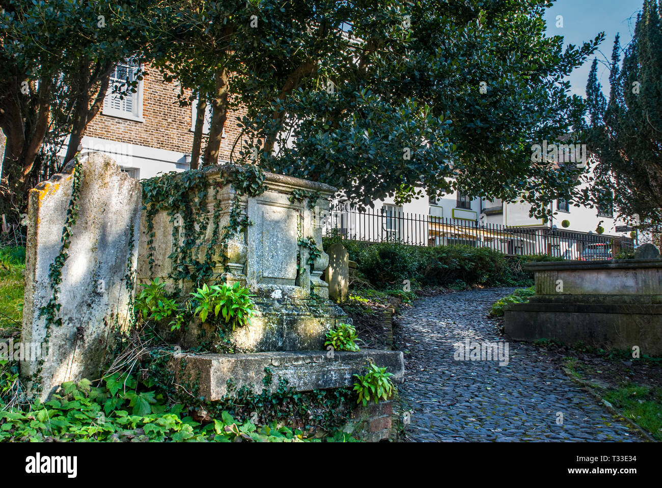 tombstones at the Old Cemetery in Guildford city Stock Photo - Alamy
