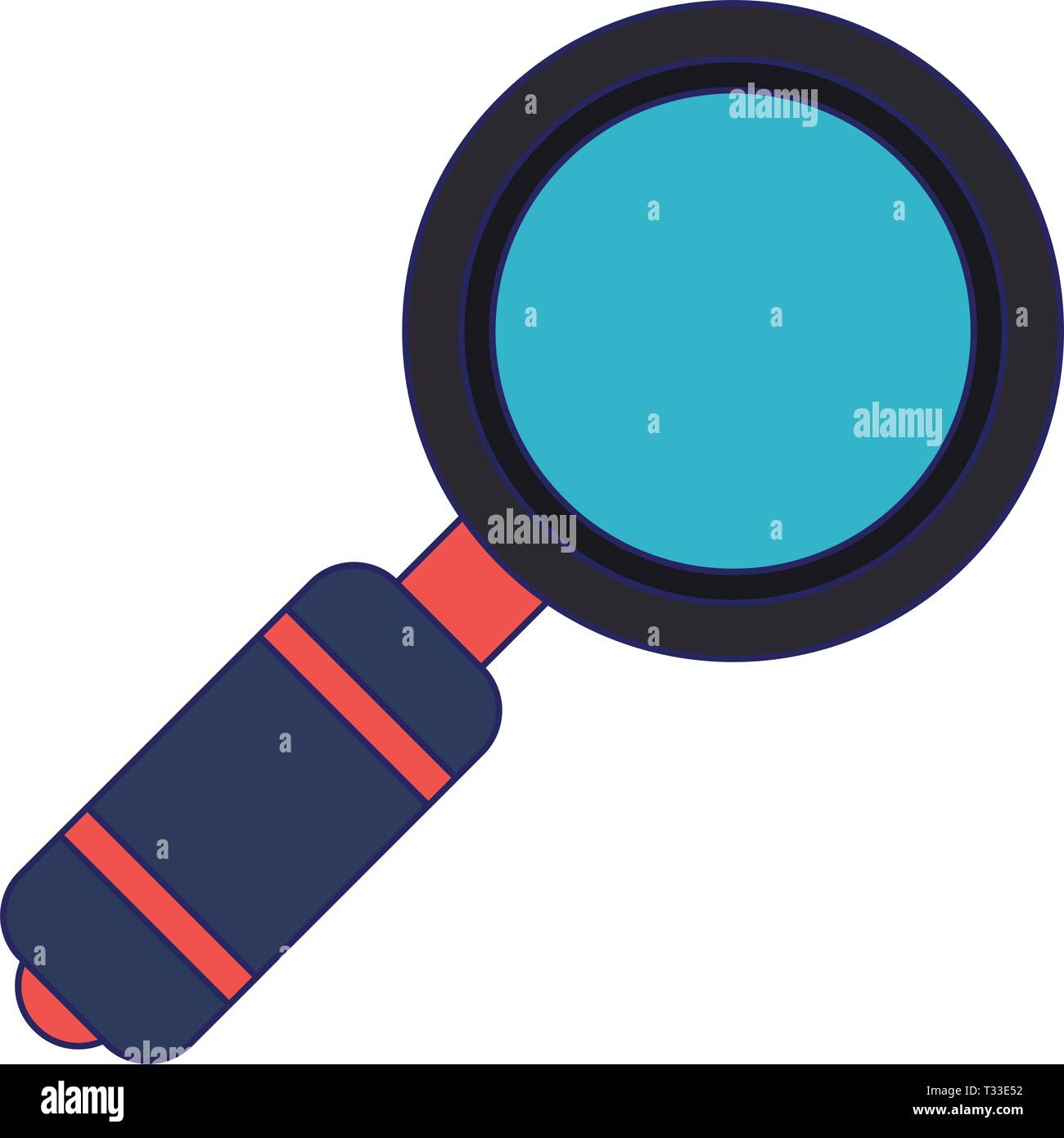 Magnifying glass symbol isolated blue lines Stock Vector Image & Art ...