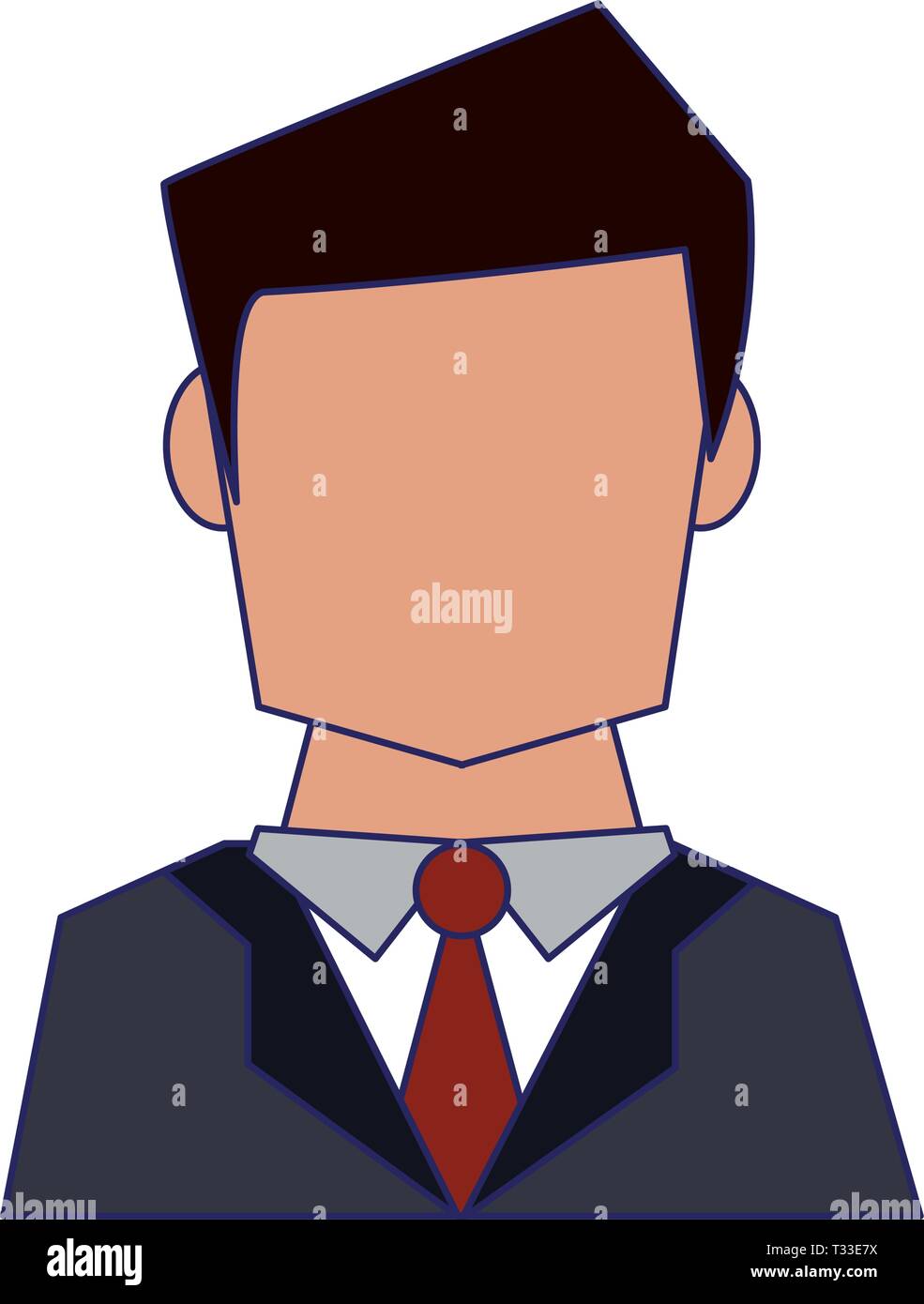 Businessman avatar faceless profile blue lines Stock Vector Image & Art ...