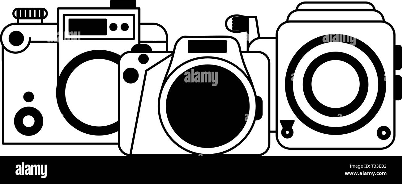 vintage cameras set cartoons Stock Vector Image & Art - Alamy
